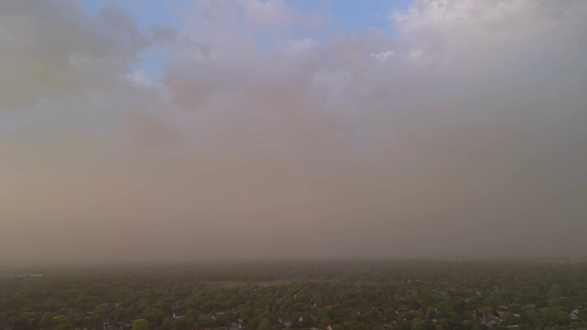 Aerial View Of Sandstorm Covers Neighborhood Stock Footage SBV ...