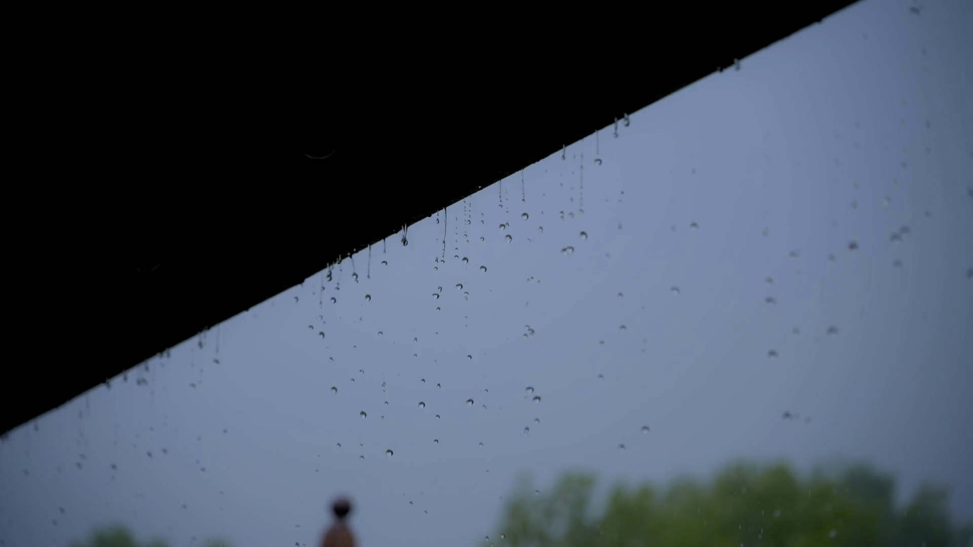 Rain Falling With Huge Raindrops From Roof Stock Footage SBV-352567650 ...
