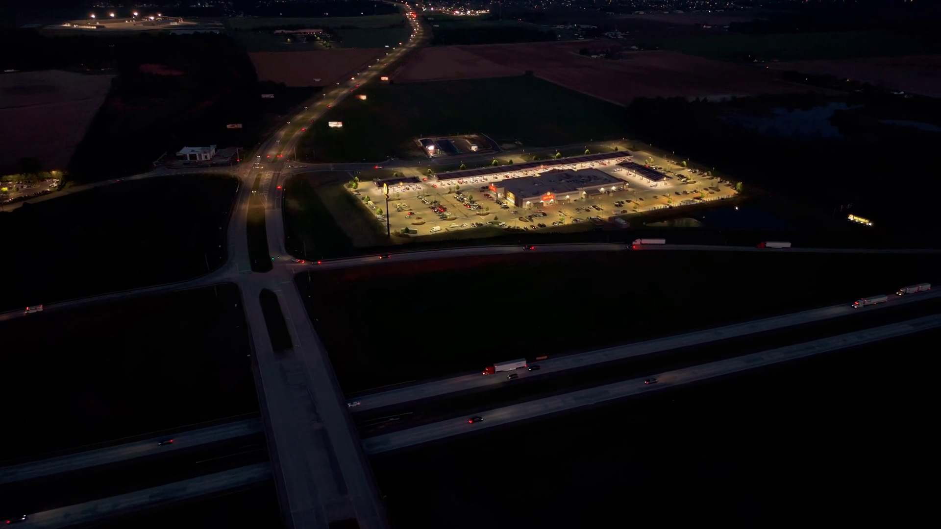 Drone Night Wide Footage Of Bright Buc-ee's Stock Footage SBV-352741420 ...