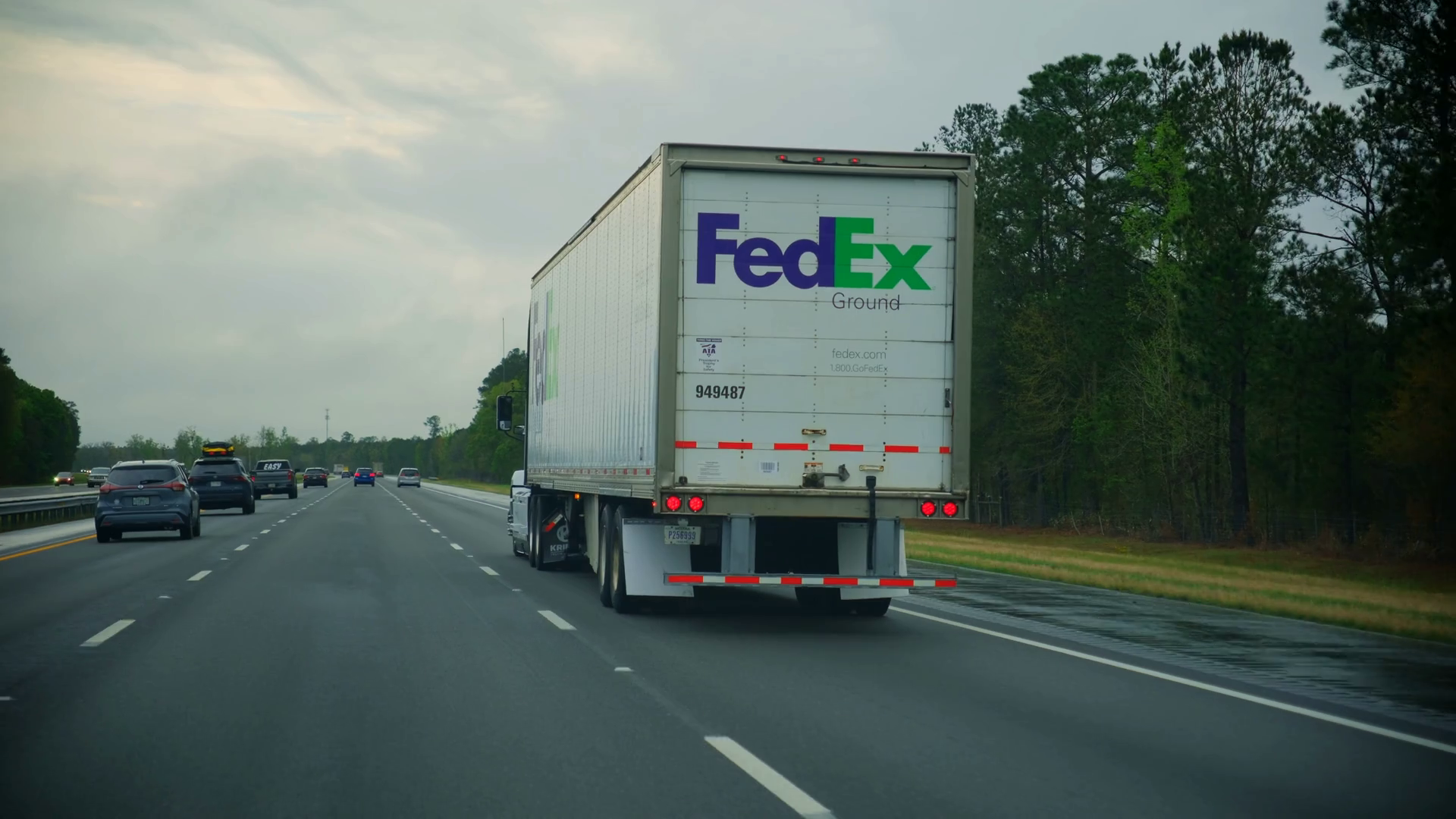 Pov View Of Fedex Delivery Truck Driving On Stock Footage SBV-352729892 ...