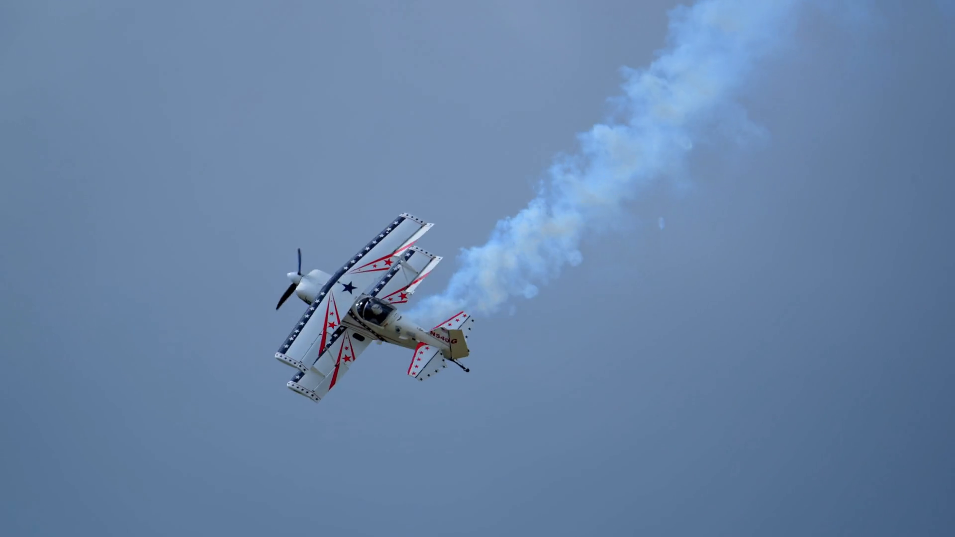 Biplane Performing Dead Loop Maneuver During Stock Footage SBV ...