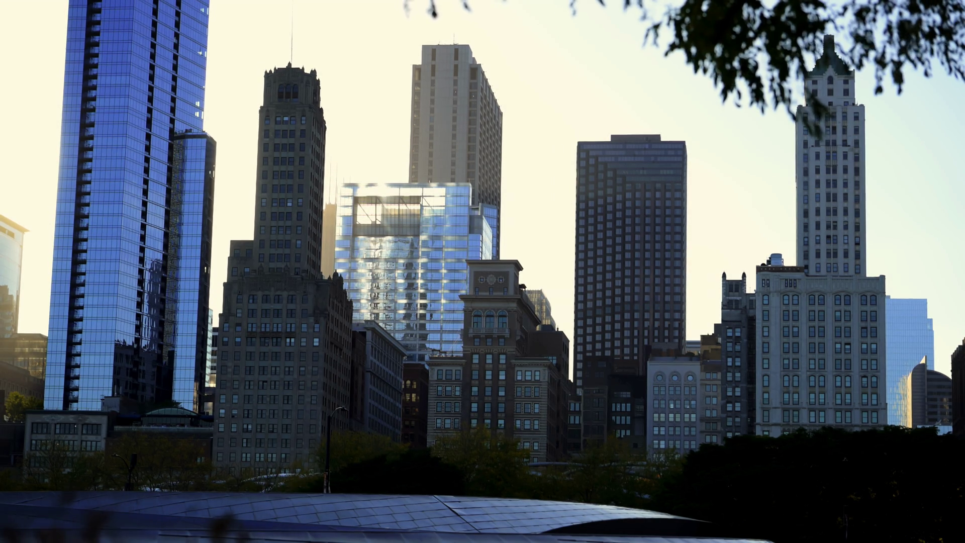 Chicago Skyscrapers Pb Footbridge Below View Stock Footage SBV ...