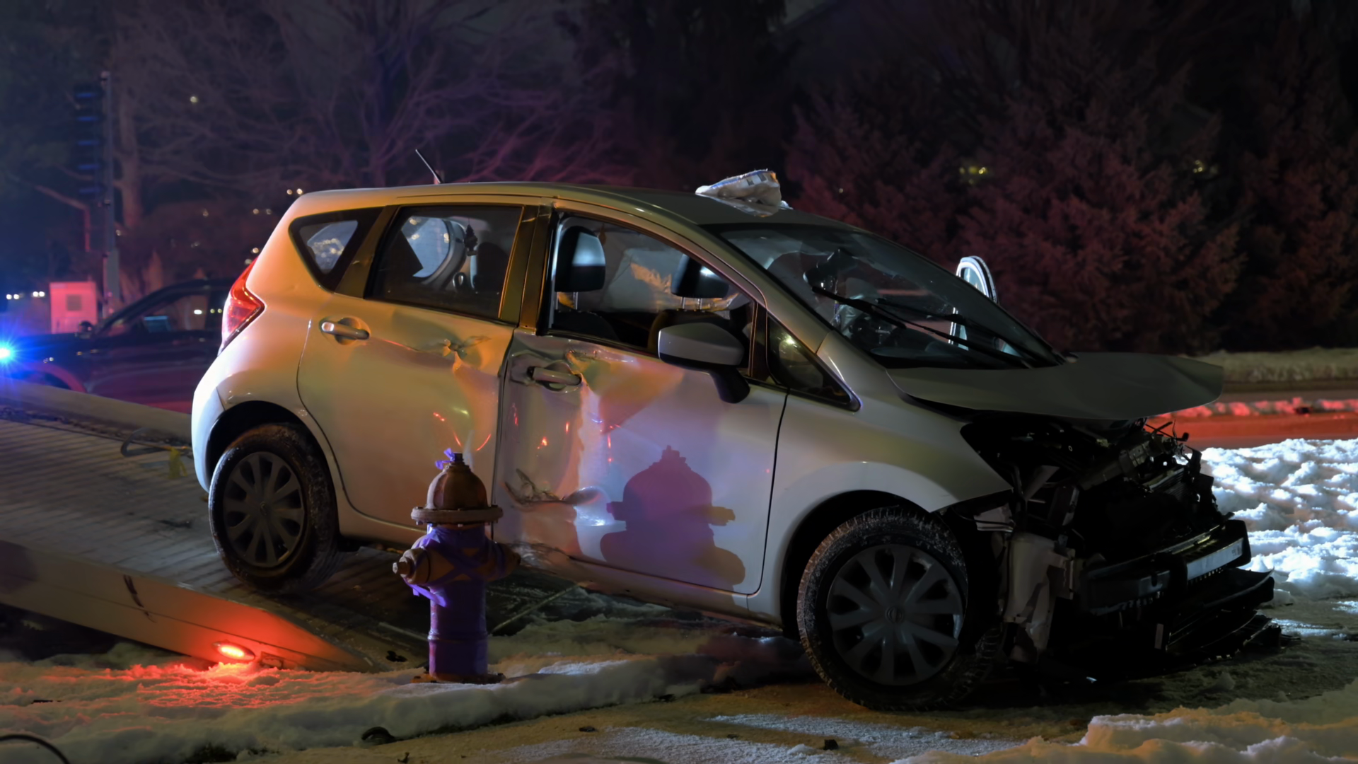 Pov Close Up Nighttime Scene Of Damaged Car Stock Footage SBV-353517691 ...