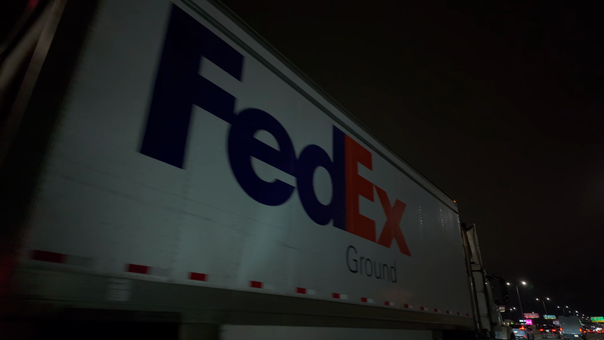 Night Highway Drive Beside Fedex Ground Stock Footage SBV-353636276 ...