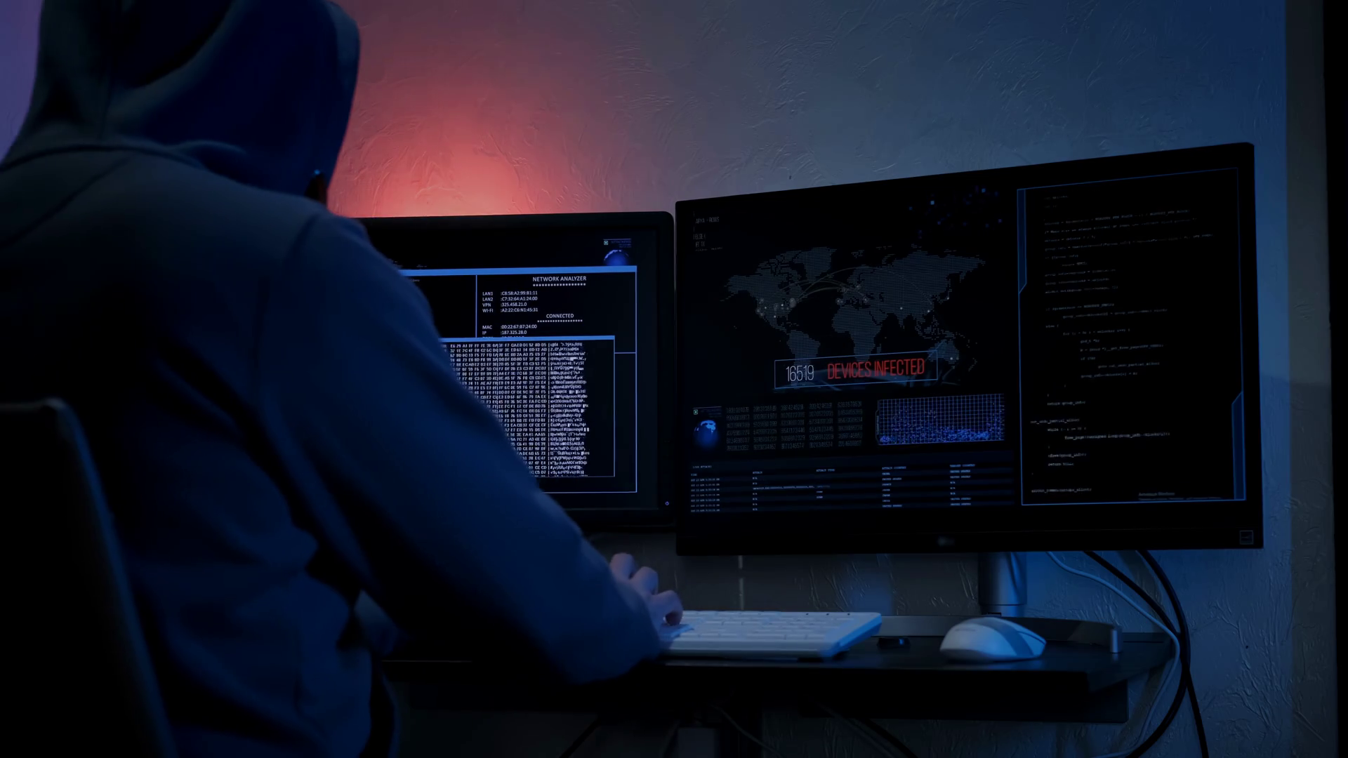 Unrecognizable Hacker Man Typing On Keyboard Stock Footage SBV ...