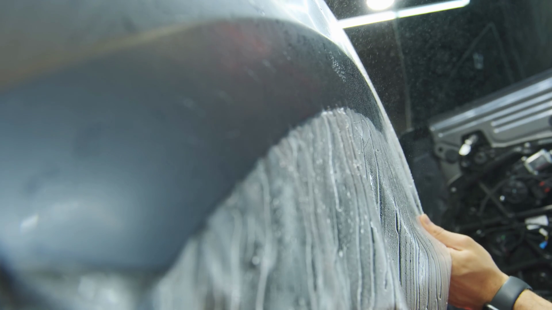 Process Of Applying Protective Ppf Film On Stock Footage SBV-347662152 ...