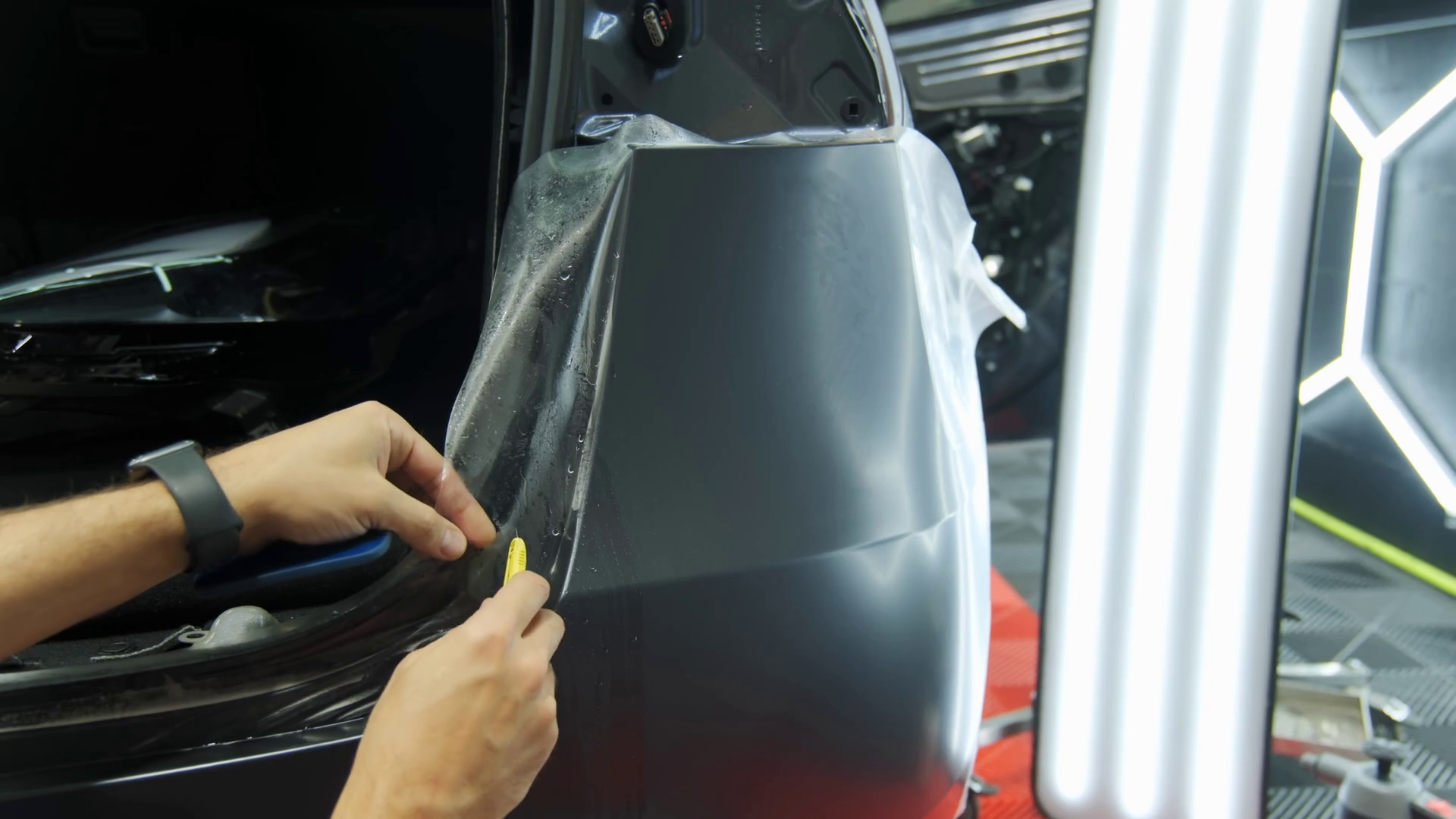 Process Of Applying Protective Ppf Film To Stock Footage SBV-347626452 ...