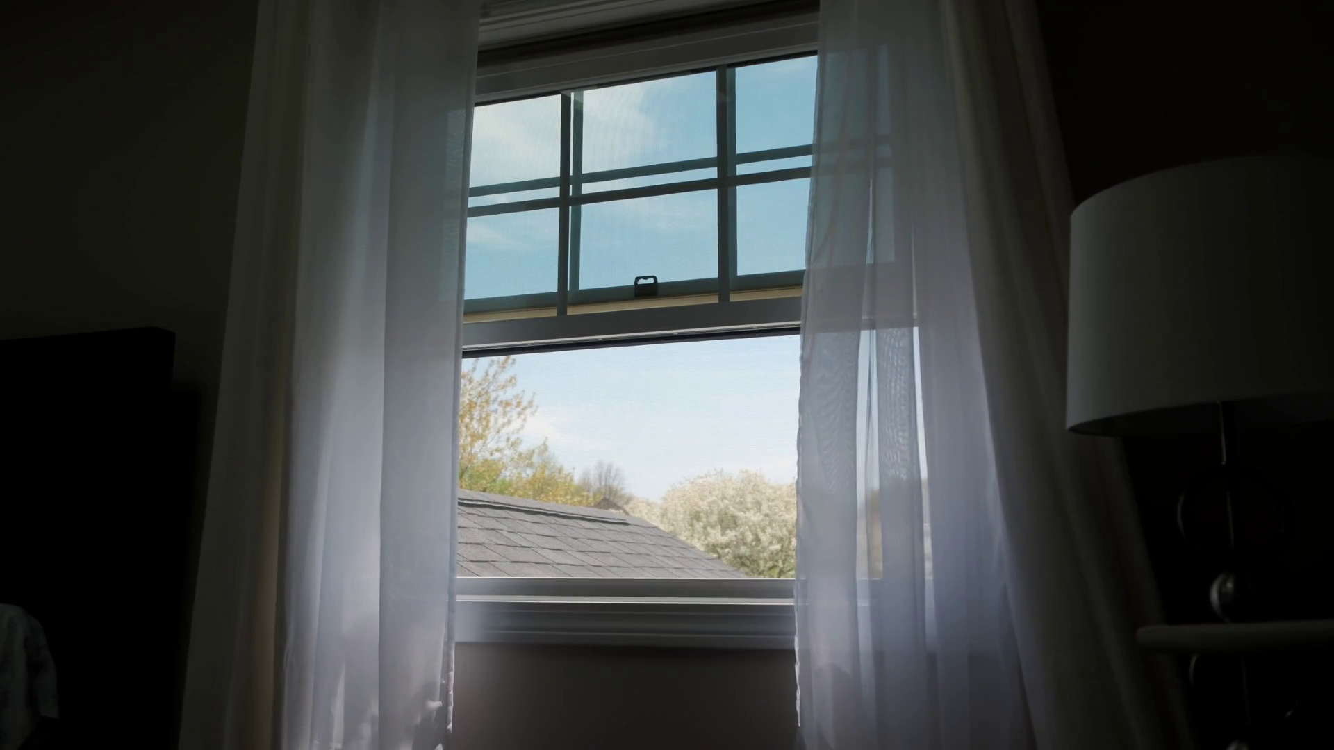 Transparent Window Curtain Slow Moved Wind Stock Footage SBV-347614053 ...