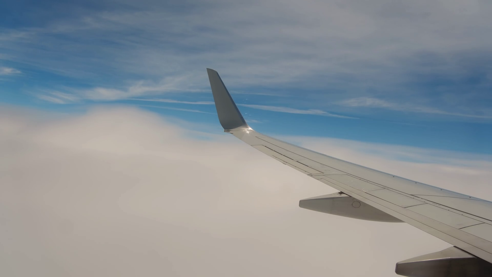Aircraft Wing Flying In Clouds Blue Sky Stock Footage SBV-347631220 ...