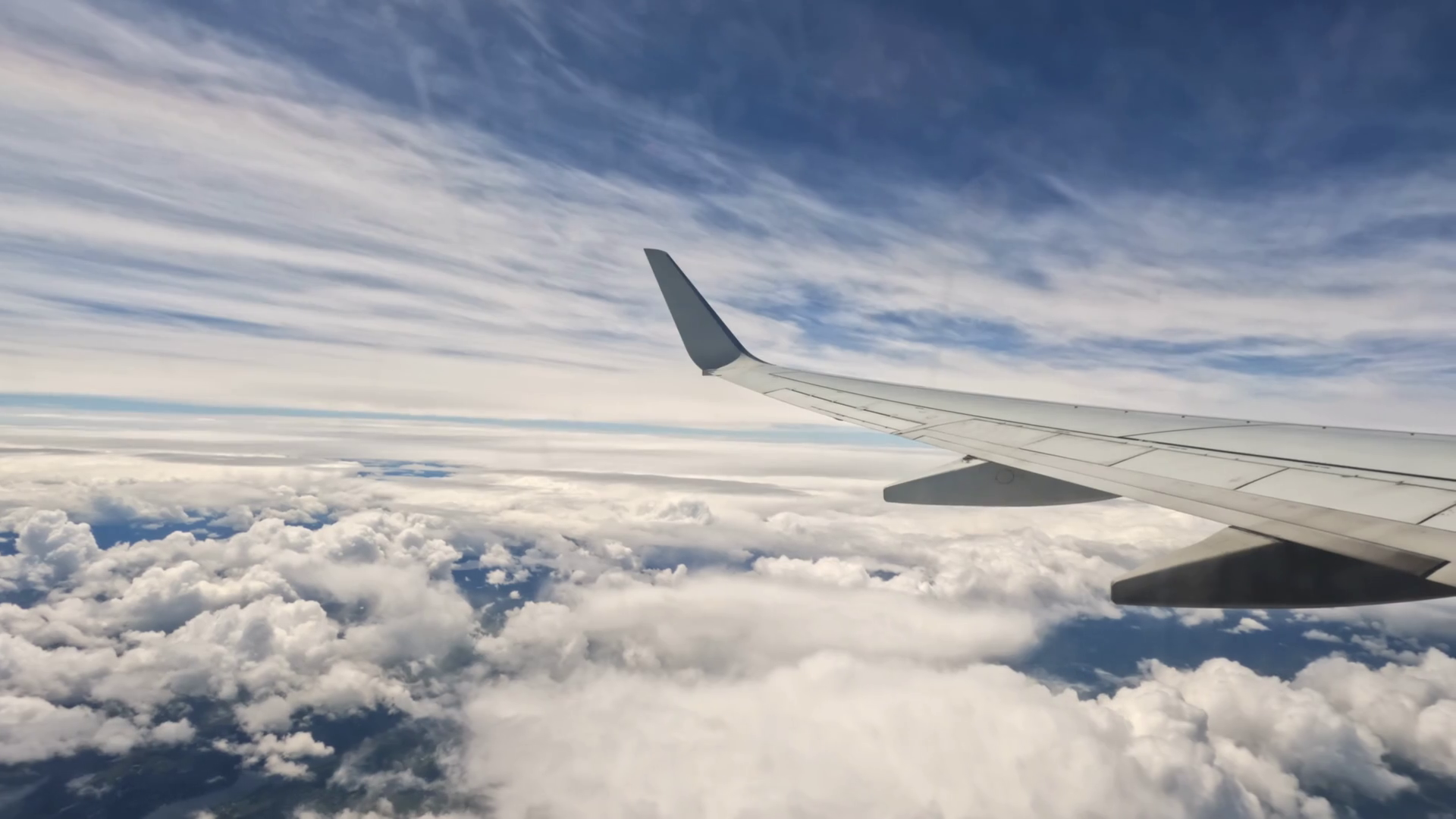 Aircraft Plane Wing Of Flying In Clouds Blue Stock Footage SBV ...