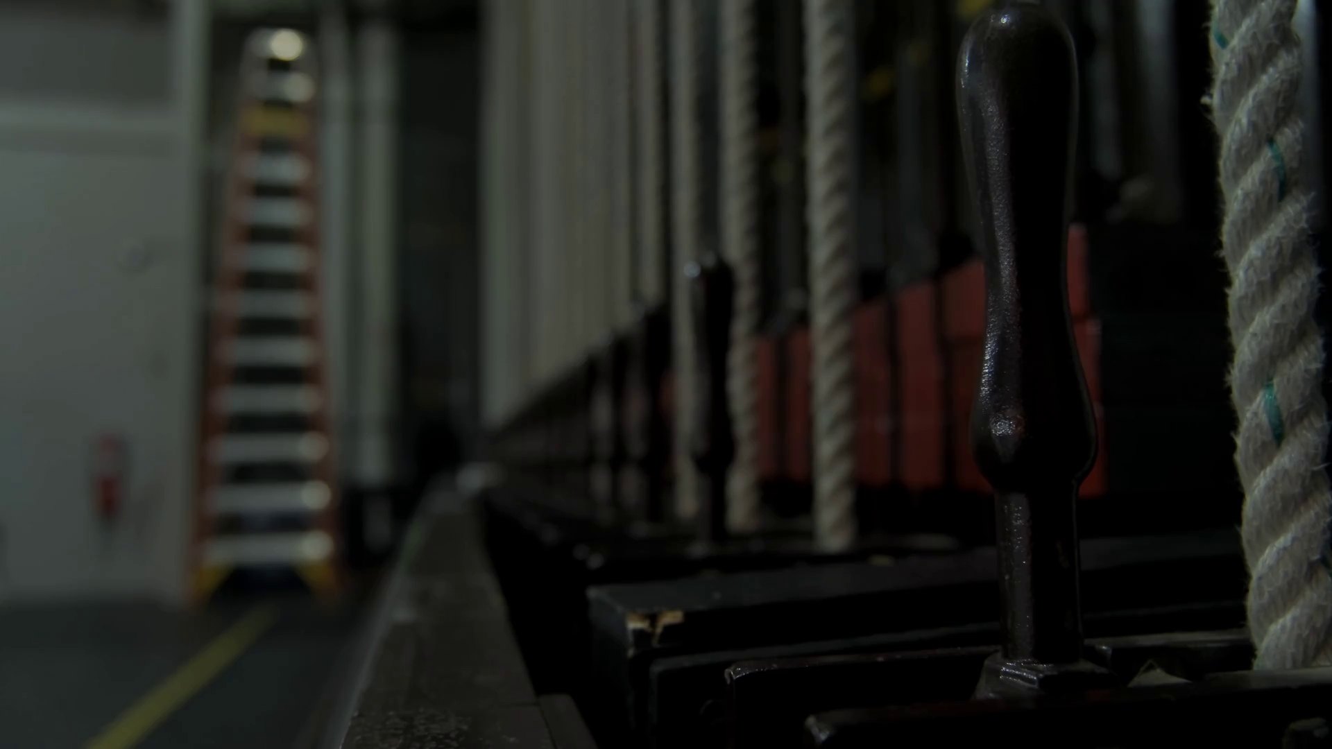 Close Up Shot Of Stage Hanging Ropes At Stock Footage SBV-347755174 ...
