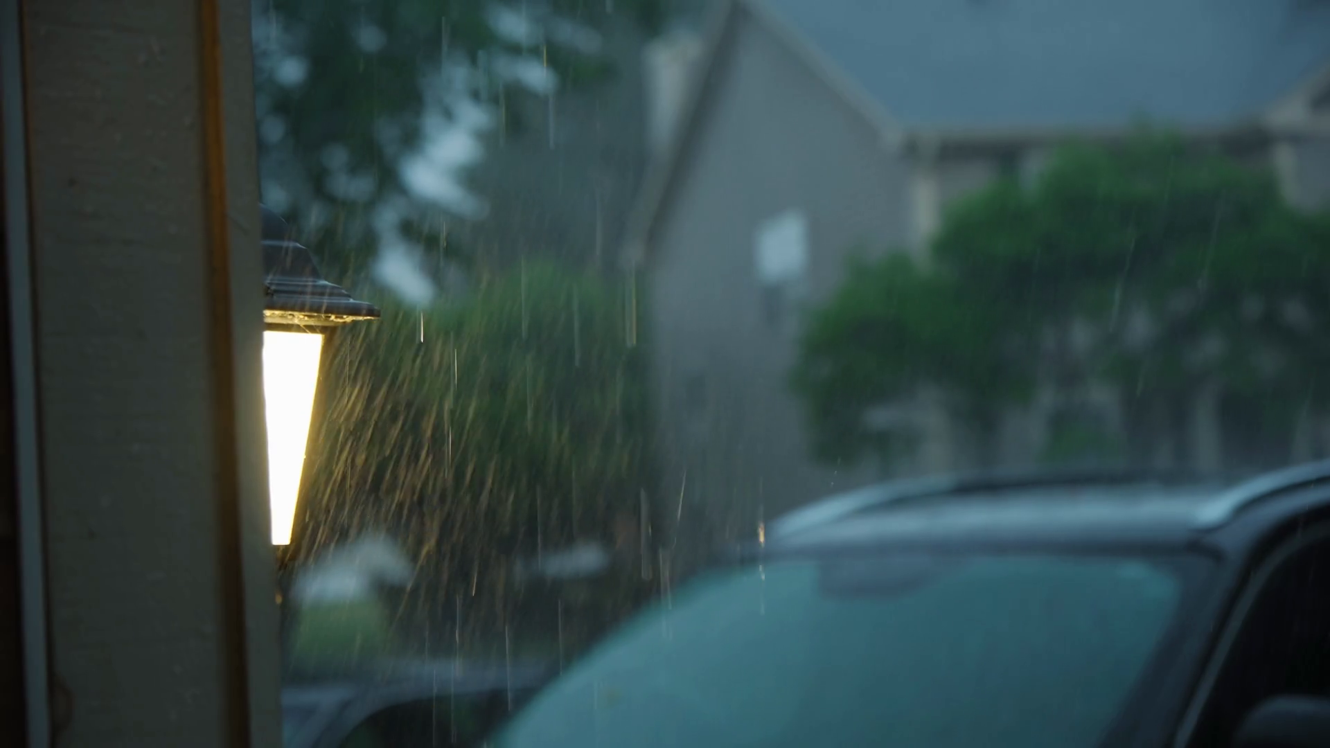 Heavy Rain Water Drops Storm Rain Falls On Stock Footage SBV-347801462 ...