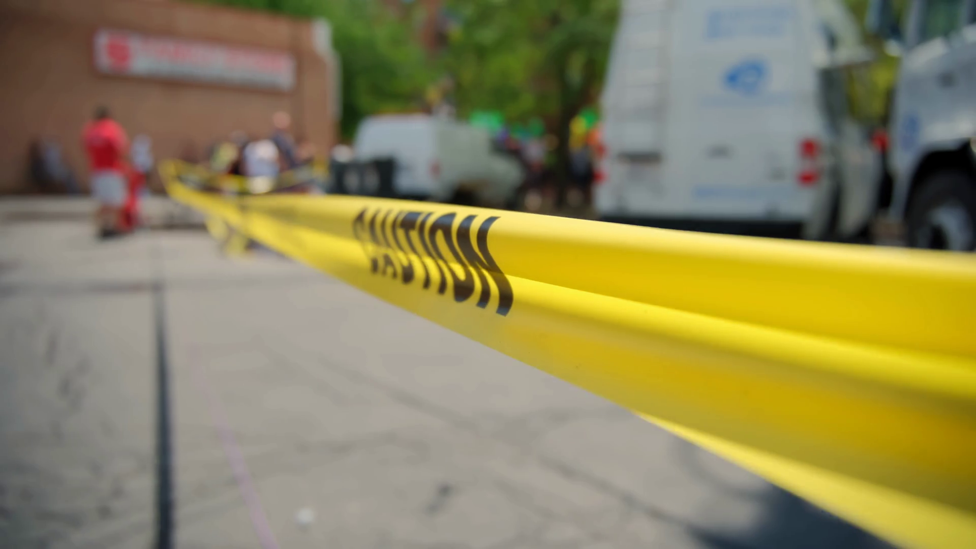 Close Up Of Caution Tape Police Investigation Stock Footage SBV ...
