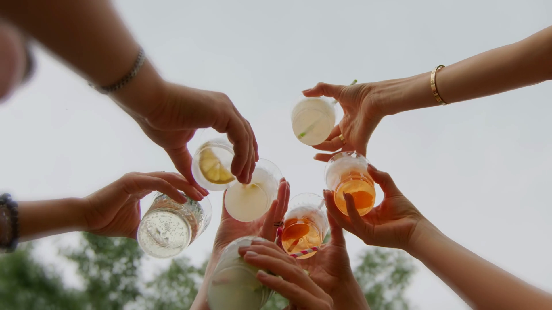 People Toast Drinking Low Angle View Of Stock Footage SBV-348462060 ...