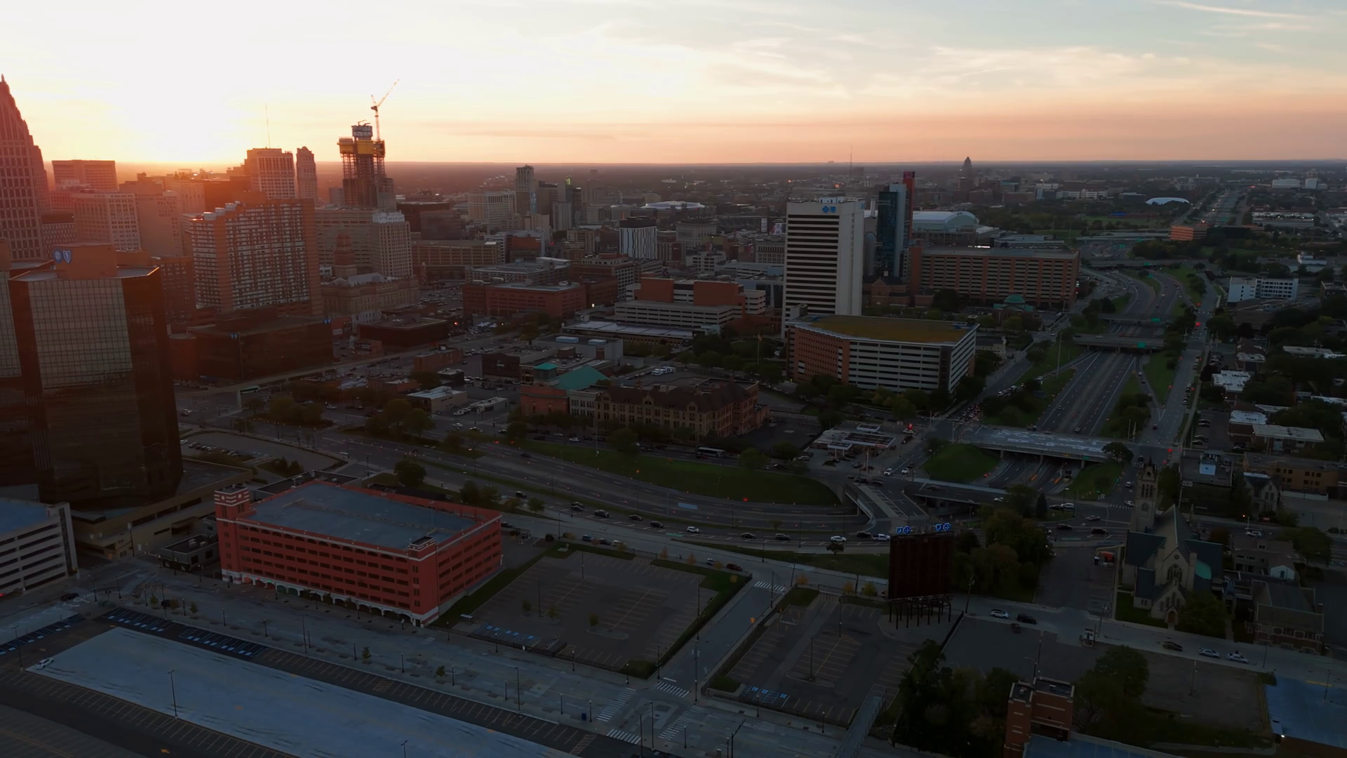 Detroit Michigan Aerial Shot Of City Of Stock Footage SBV-348575531 ...
