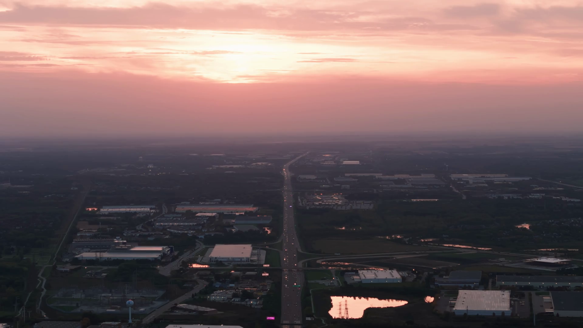 Aerial Wide Shot Of Traffic Intersection Stock Footage SBV-348641634 ...