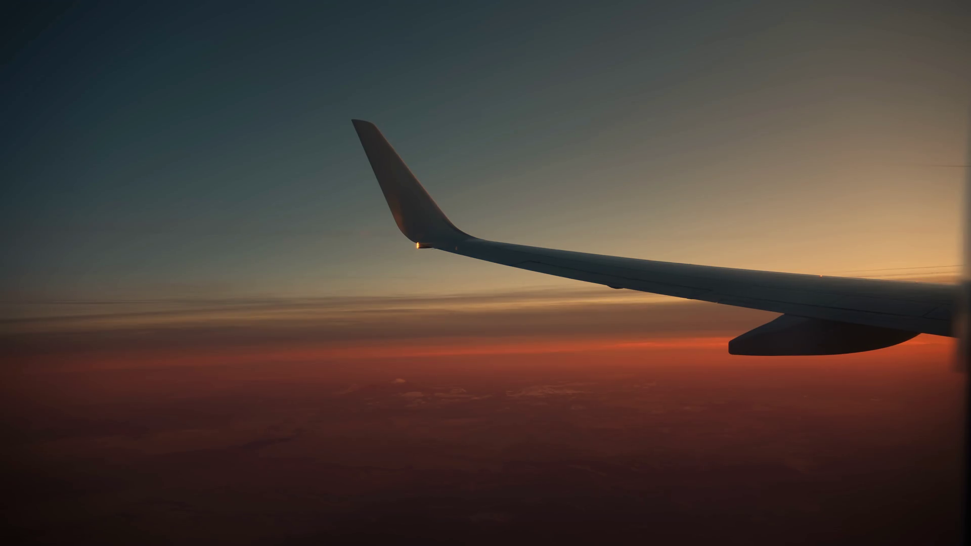 View Of Airplane Wing Sunset Sky Seen From Stock Footage SBV-348758483 ...