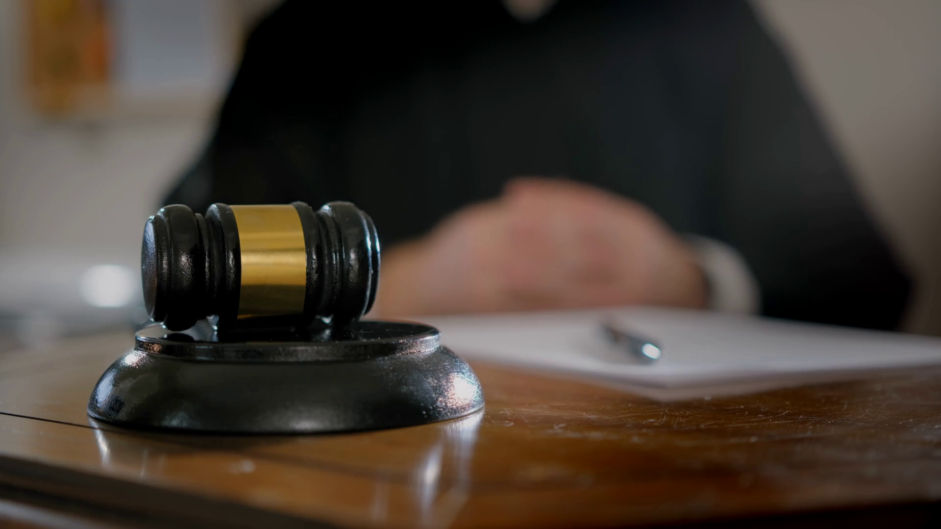 Close Up Footage Of Judge's Hand With Wooden Stock Footage SBV ...