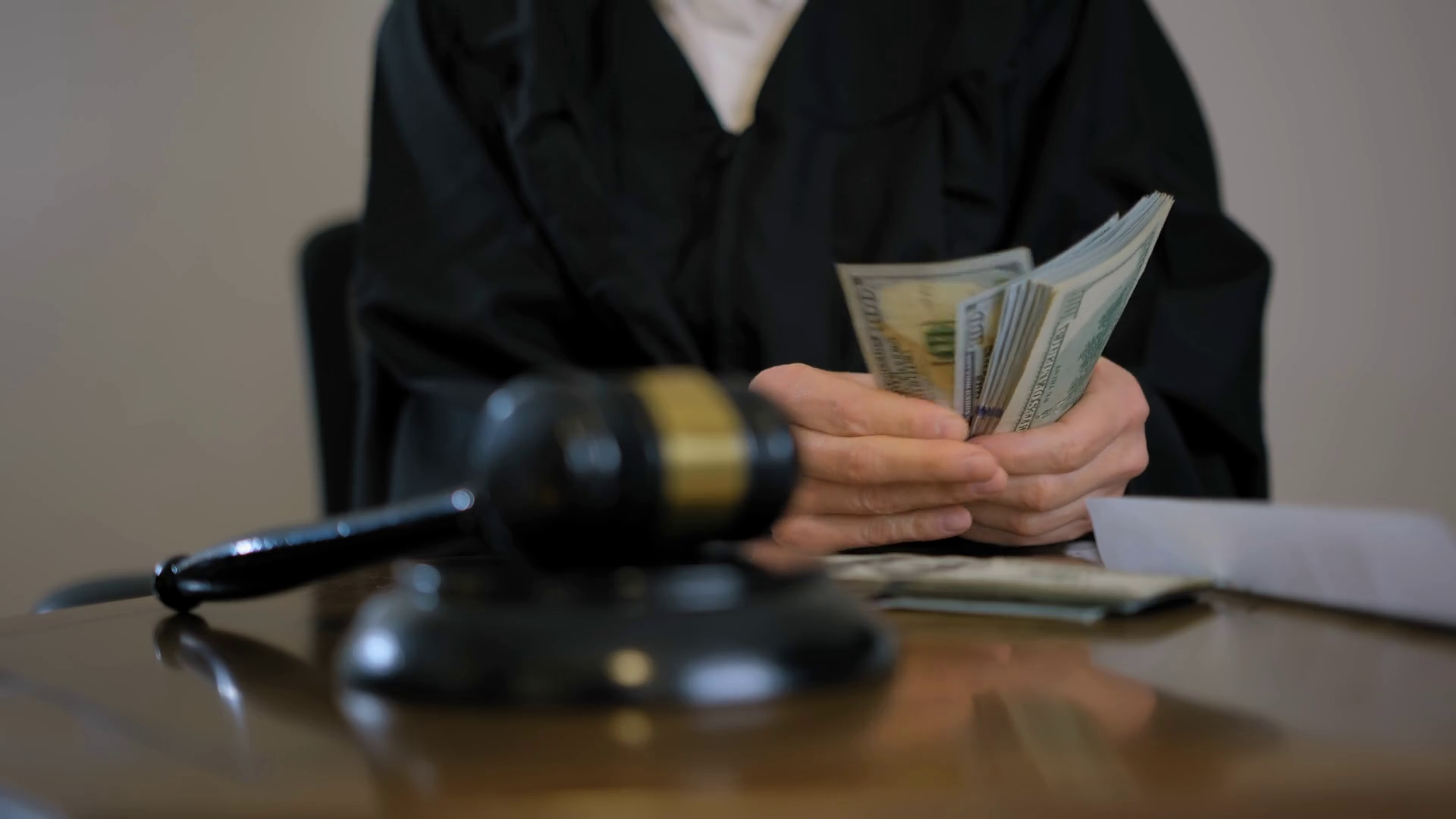 A Judge Takes Money Counts Money Close Up Stock Footage SBV-348801723 ...