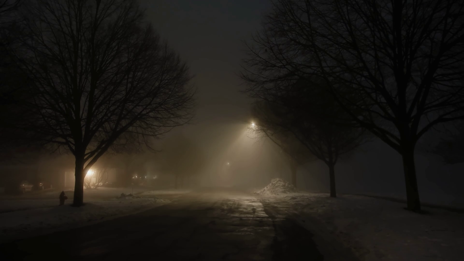 Wide Shot Of Dark Street Whit Light At Night Stock Footage SBV ...