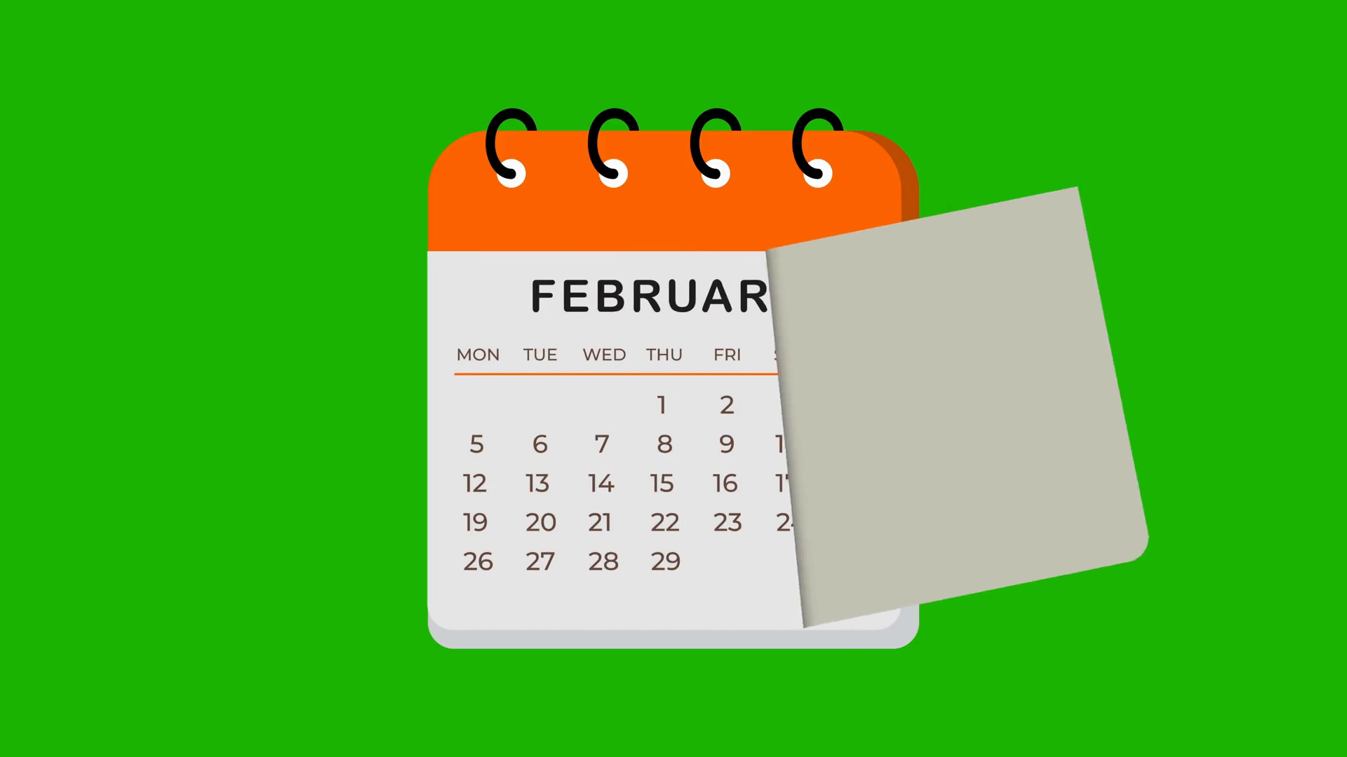 Calendar Pages Flipping Animation Montly On Stock Motion Graphics SBV ...