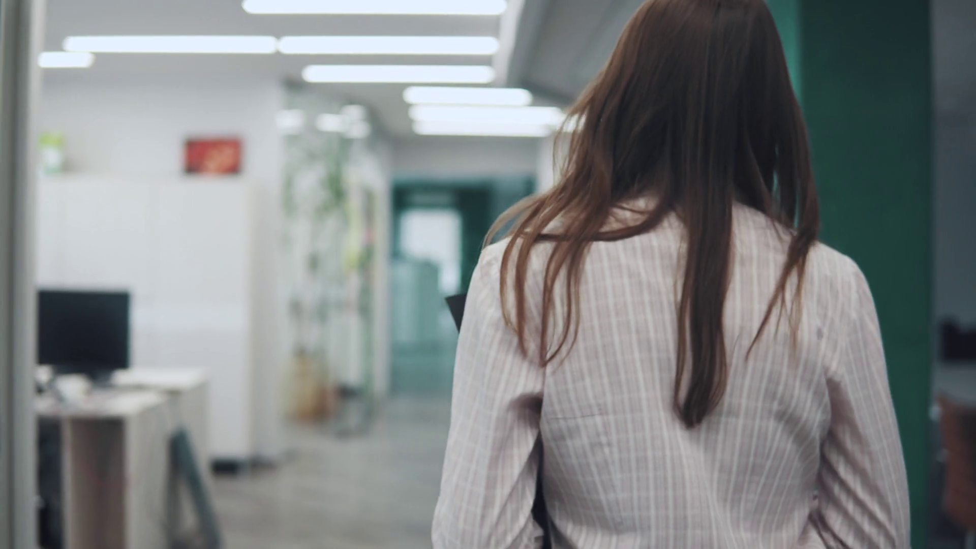 Business Woman Walking Through Modern Office Stock Footage SBV ...