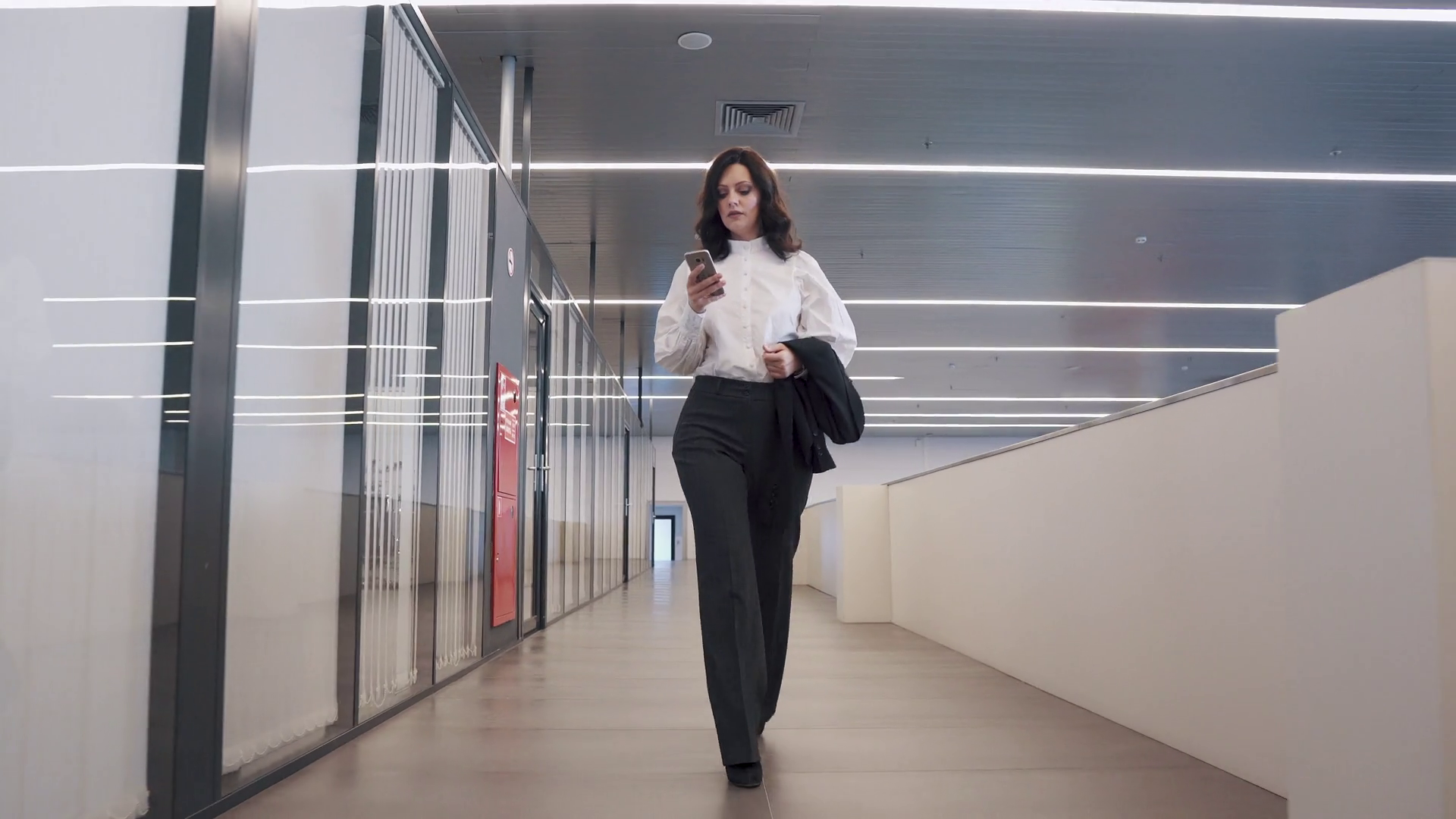 Confident Business Woman Uses Mobile Phone Stock Footage SBV-333566782 ...