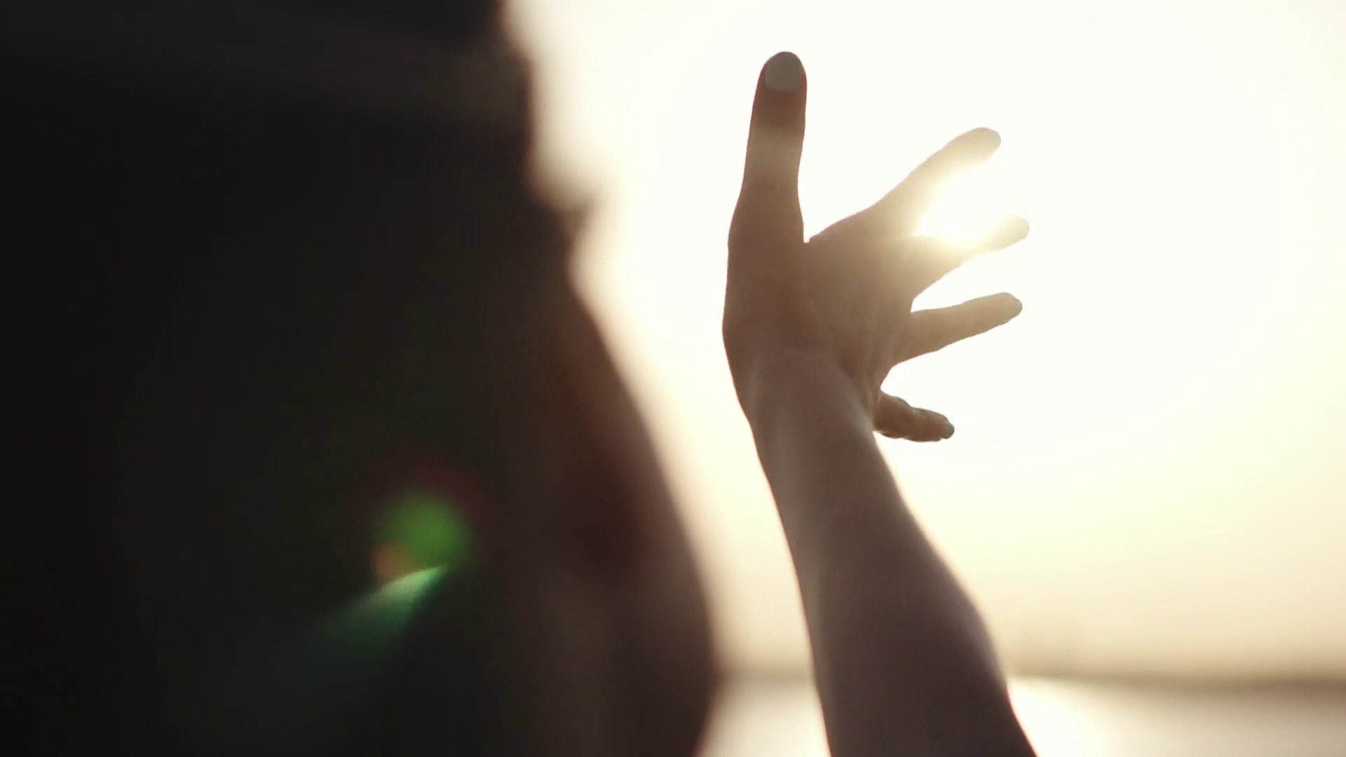 Girl Looks At Sun Through Hand Girl Is Stock Footage SBV-315275231 ...