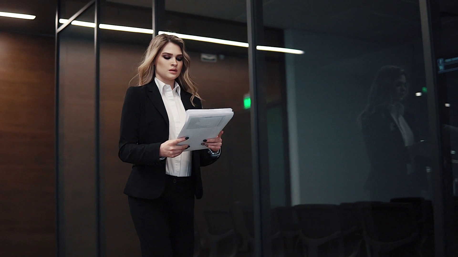Girl Manager Walks Past Offices In Business Stock Footage SBV-321158150 ...
