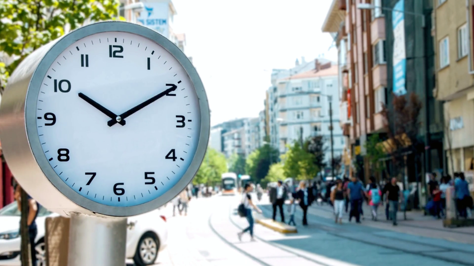 Public Clock Showing Time On City Street Stock Footage SBV-353249273 ...