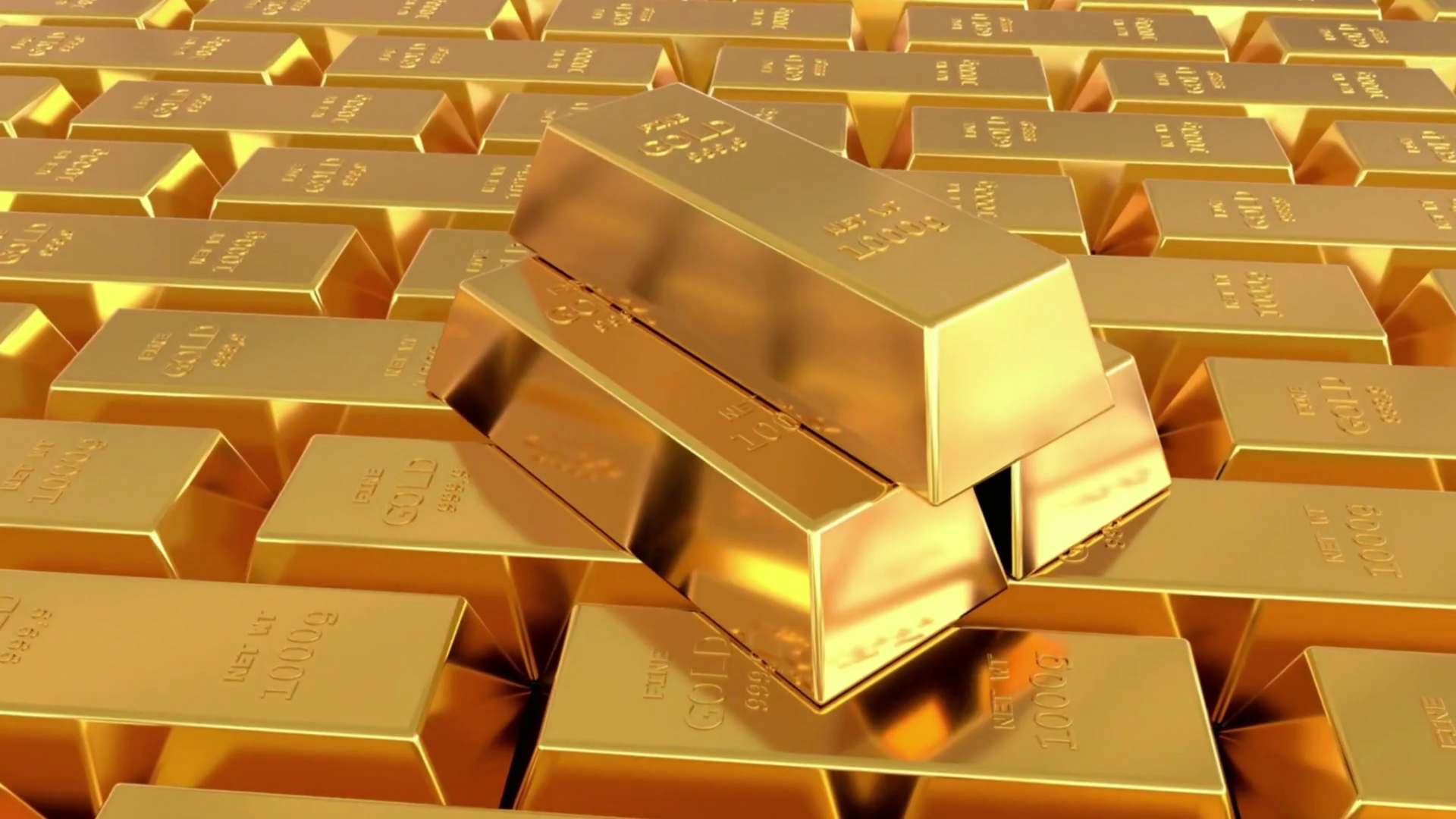 Gold Bars Background Shiny Bullion Ingots Stock Footage SBV-353474347 ...