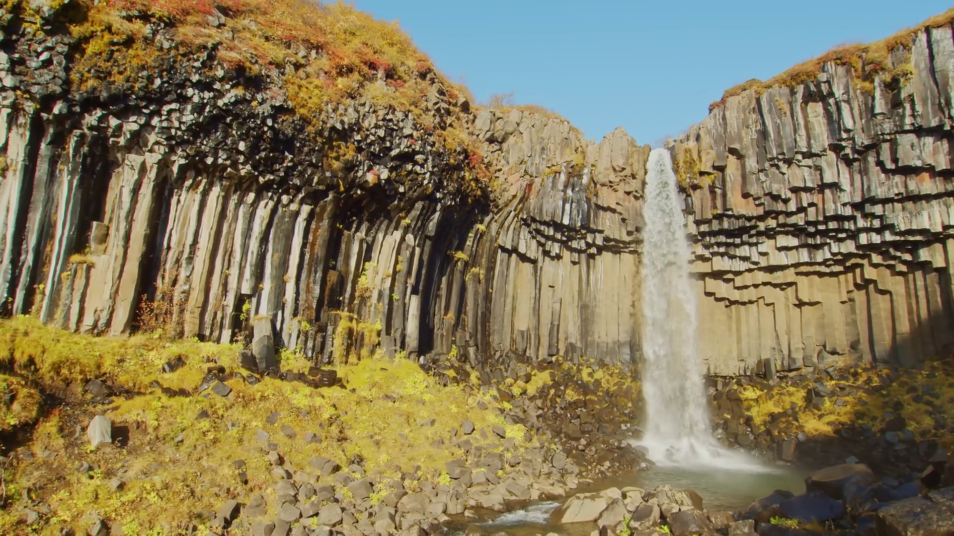 Hexagonal Basalt Columns In Icelandic Stock Footage SBV-353132773 ...