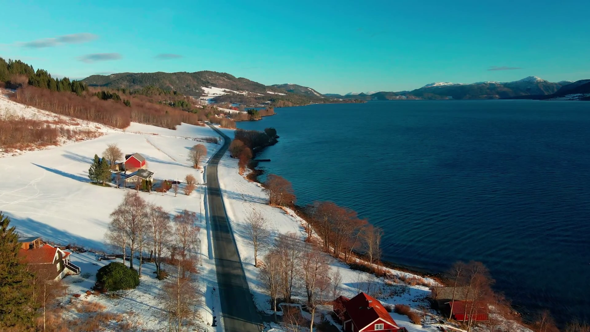 Aerial Winter Landscape Of Oppdal Norway Stock Footage SBV-352699911 ...