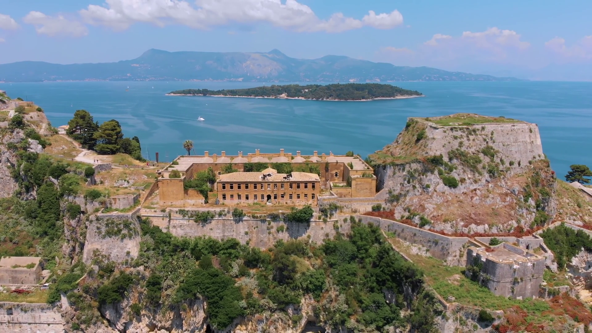 Aerial View Of Historic Old Fortress In Stock Footage SBV-352682923 ...