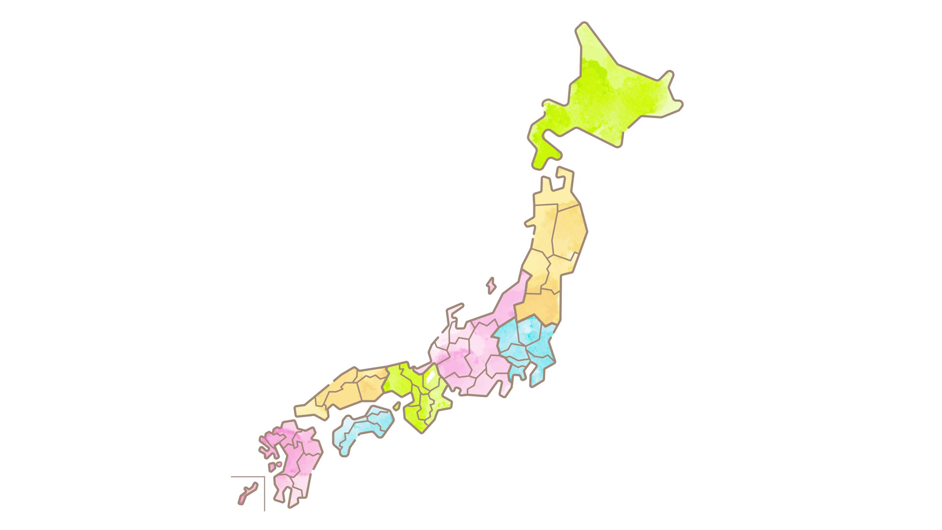 Watercolor Map Of Japan Zoom In Region Stock Motion Graphics SBV ...