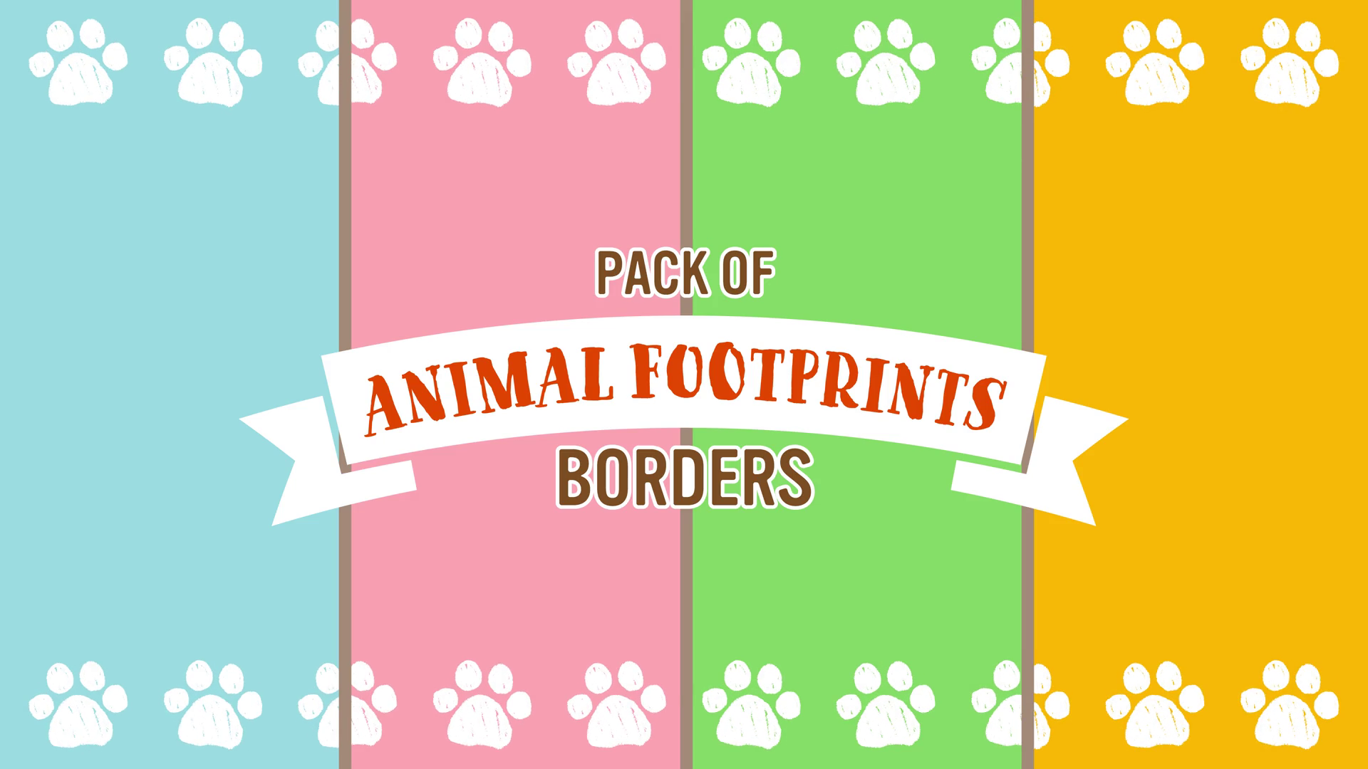 Hand Drawn Paw Pads Illustration Border Set Stock Motion Graphics SBV ...