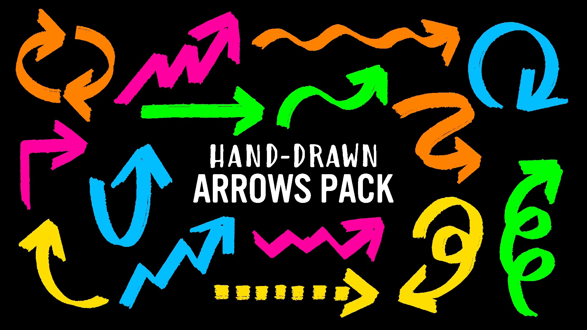 Set Of Colorful Hand-drawn Arrows On Alpha Stock Motion Graphics SBV-351677412 - Storyblocks
