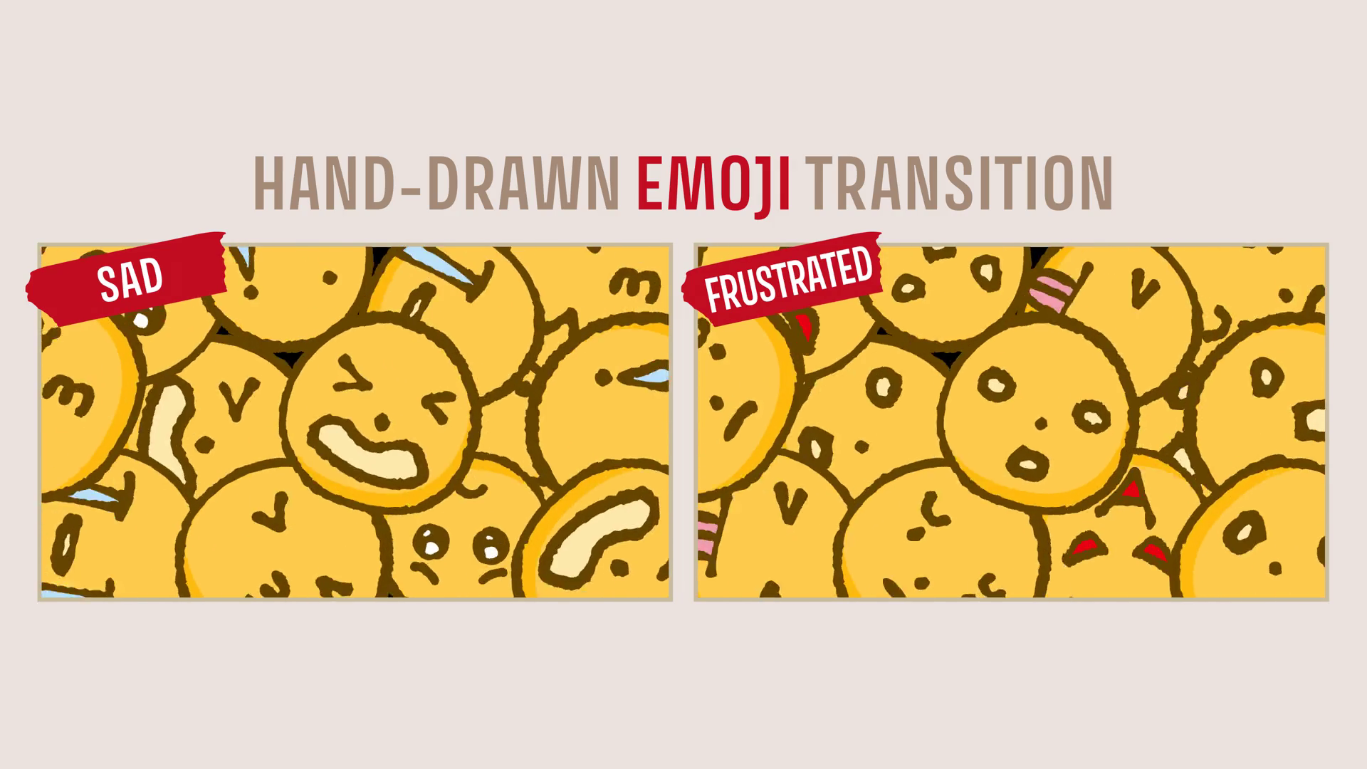 Hand-drawn Sad Emoji Transition Set Stock Motion Graphics SBV-351956850 ...
