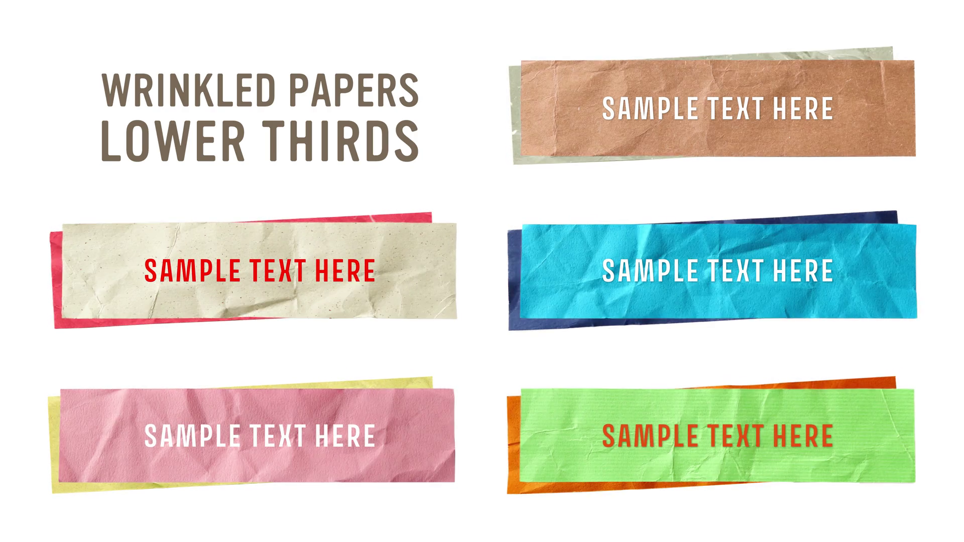 Wrinkled Paper Lower Thirds Animation Set Stock Motion Graphics SBV ...