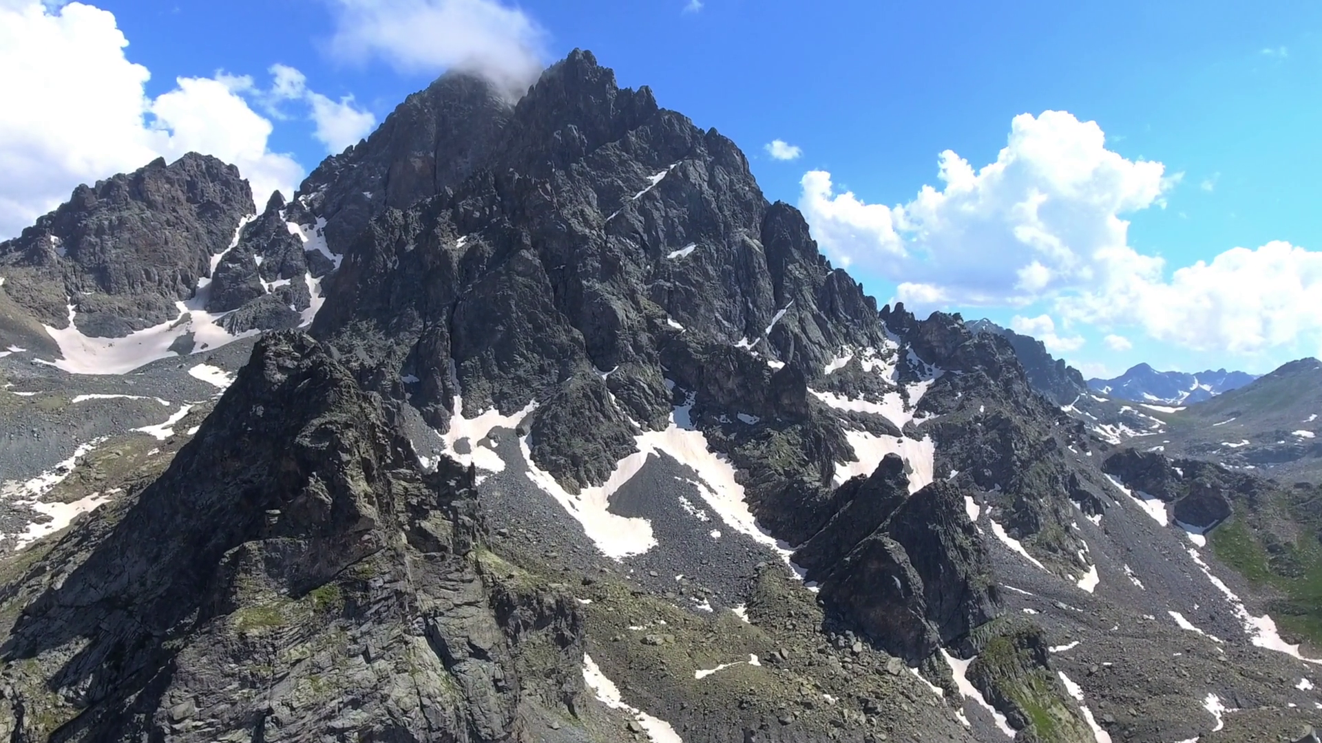Aerial View Of High Altitude Mountain Peak Stock Footage SBV-347534262 ...