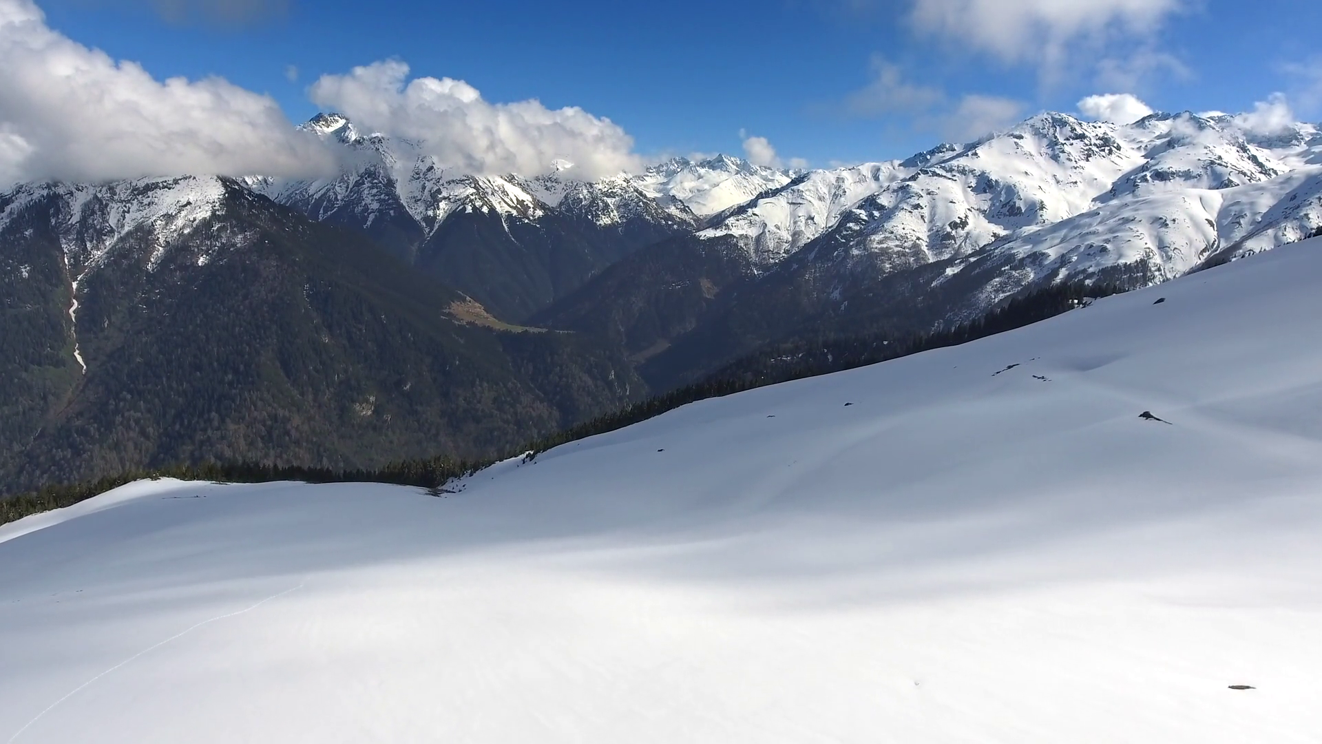 Aerial View Of Treeless Pristine Snow Of Stock Footage SBV-347561023 ...