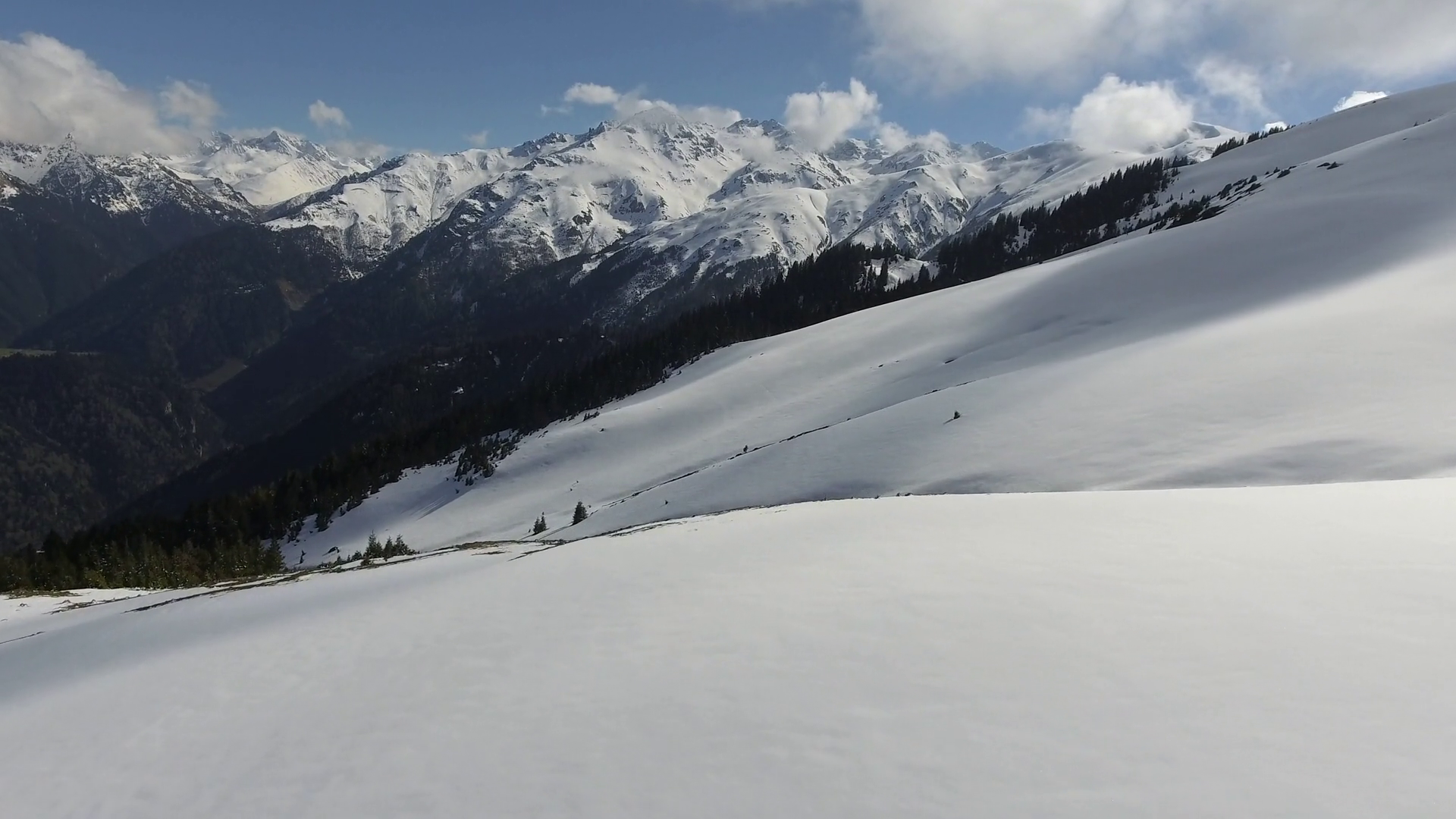 Aerial View Of Treeless Pristine Snow Of Stock Footage SBV-347561027 ...
