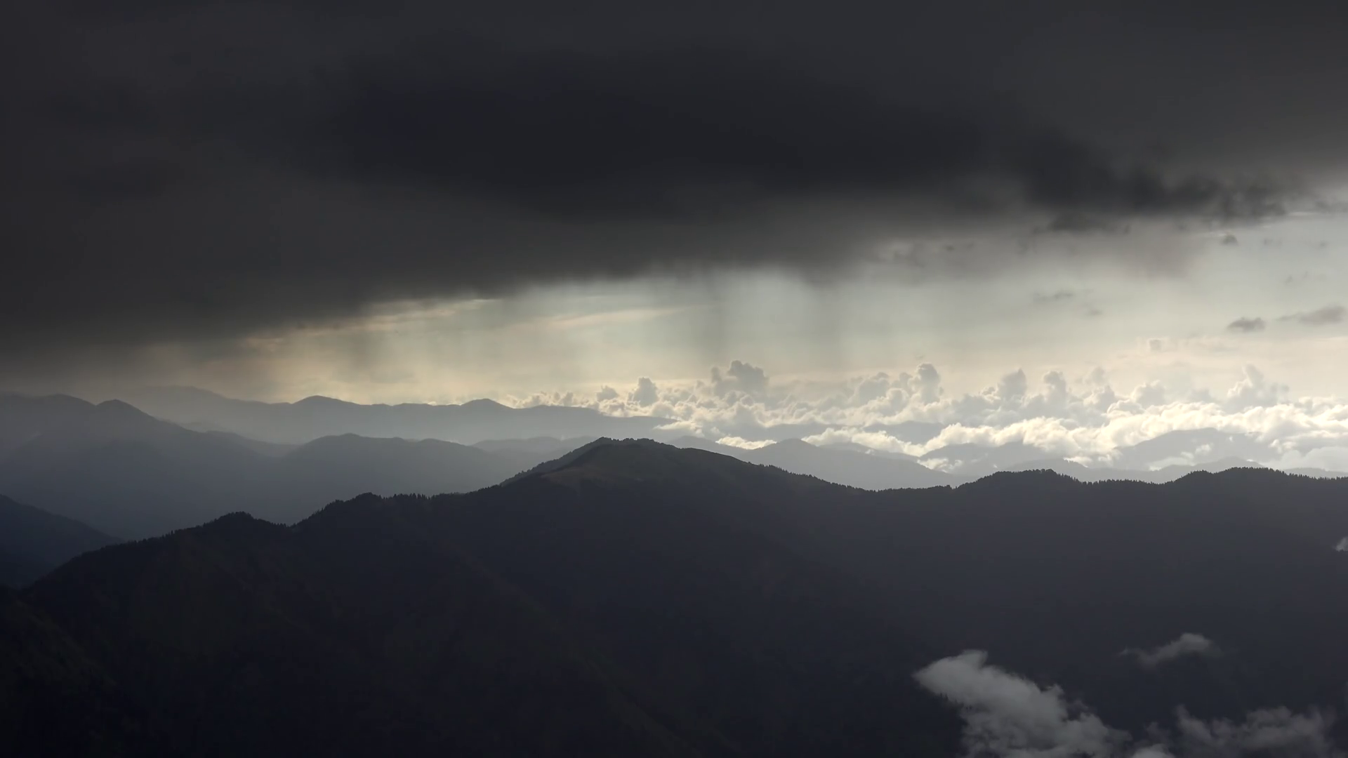 Storm Clouds Recede Rain On Mountain Peak Stock Footage SBV-347782578 ...