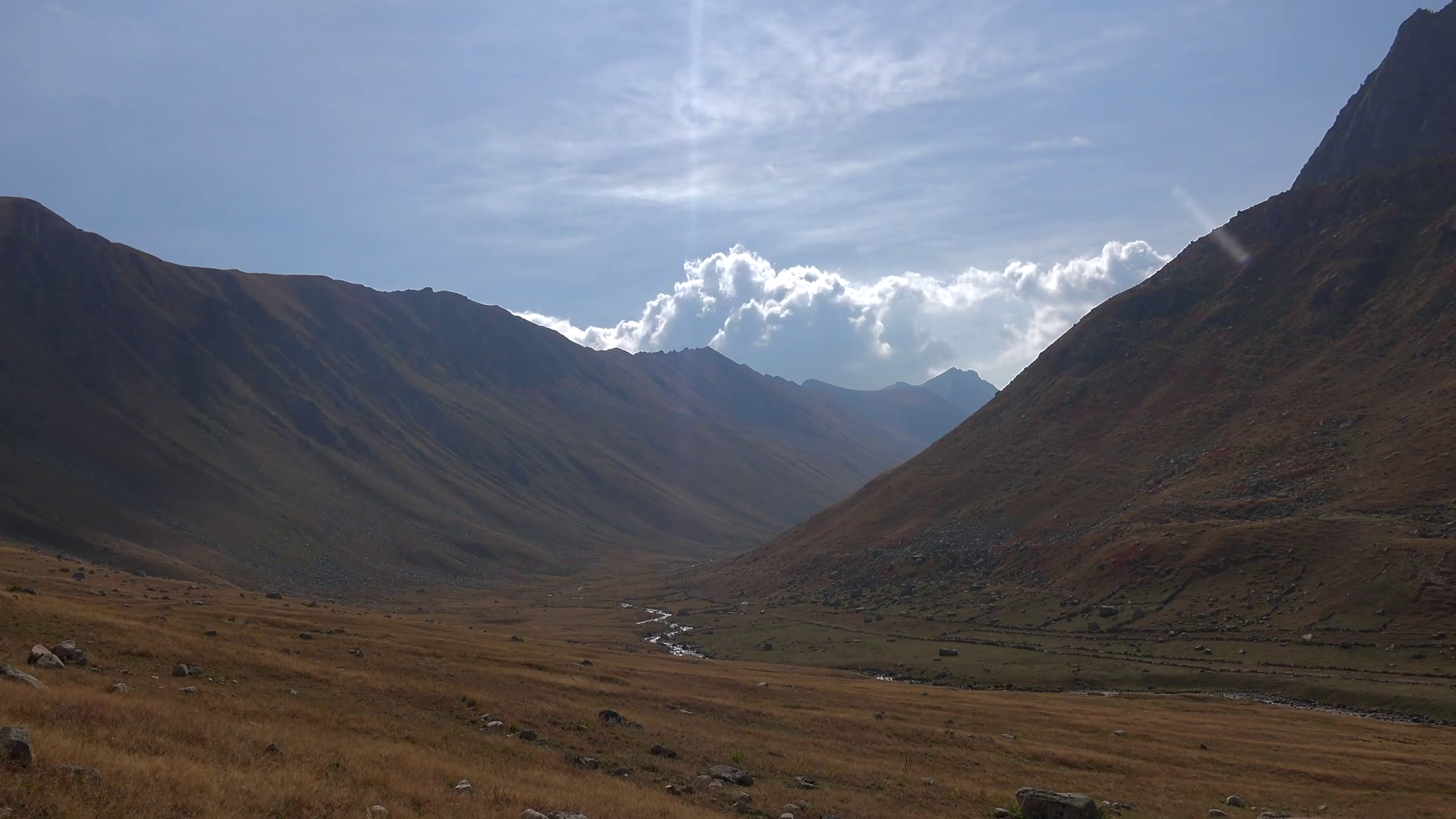Time Lapse View Of Treeless Valley In Stock Footage SBV-348423172 ...