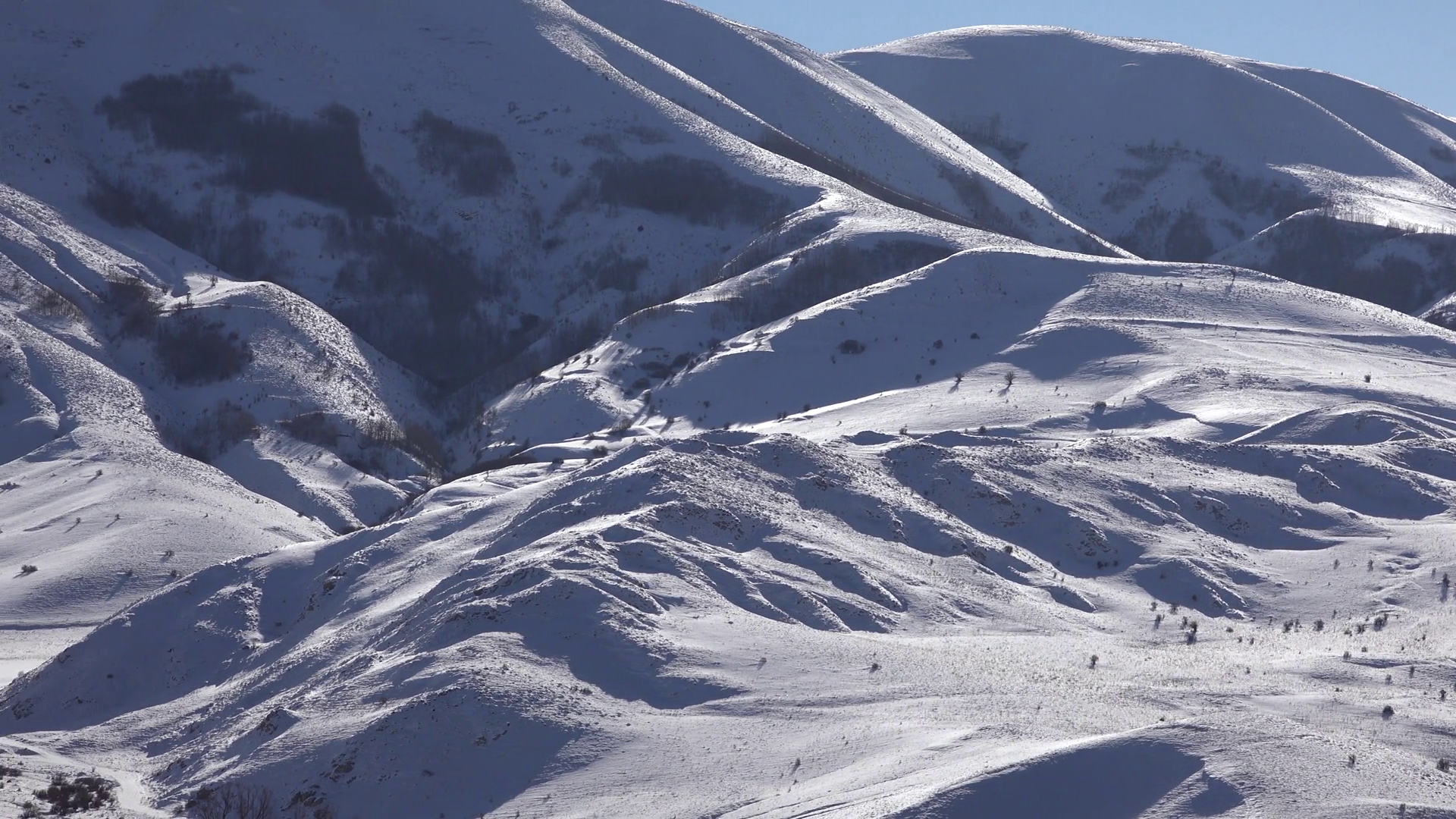 Panoramic View Of Treeless Snowy Mountain Stock Footage SBV-348661771 ...