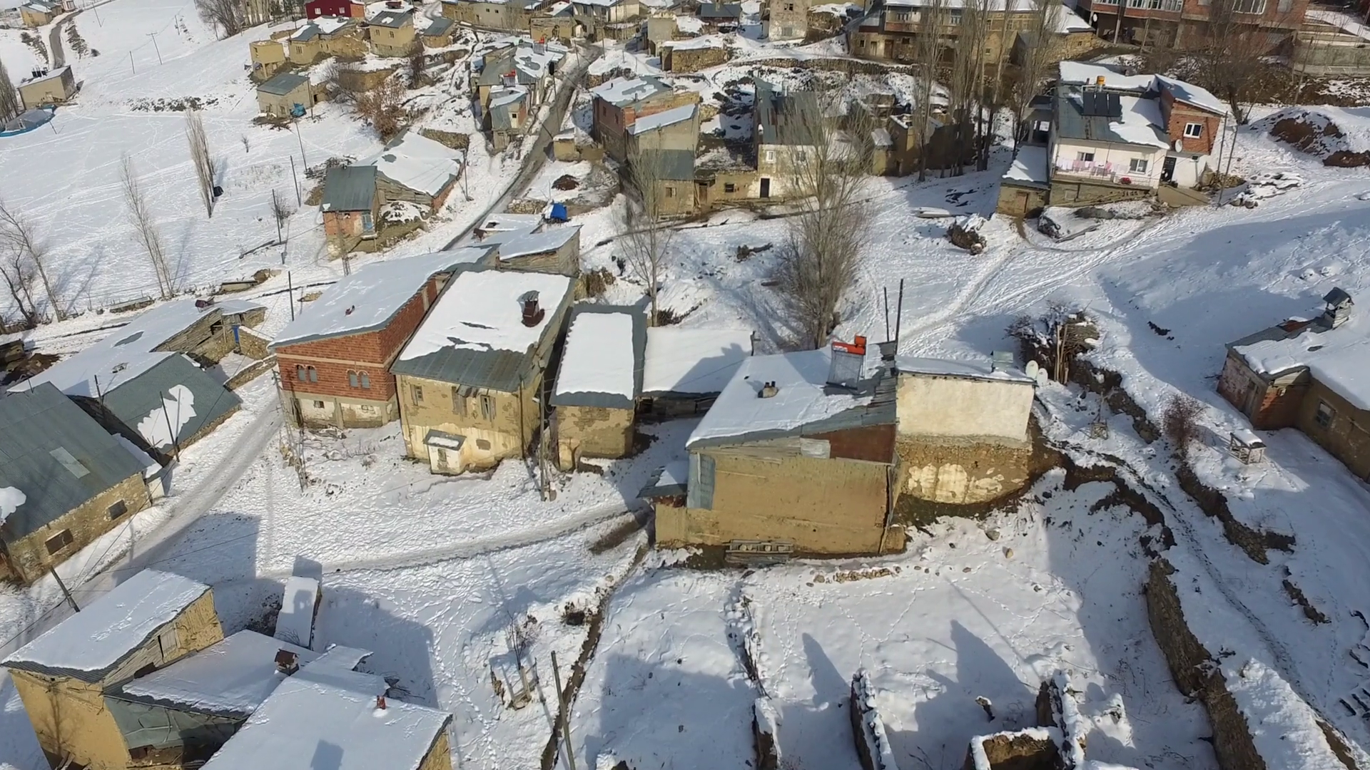Aerial View Of Snowy Traditional Poor Stock Footage SBV-348661773 ...