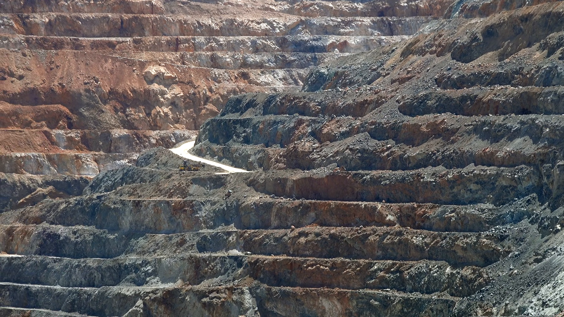 Panoramic Open Pit Landscape Showing Layered Stock Footage SBV ...