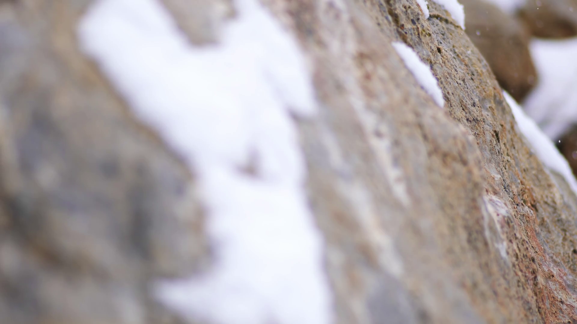 Snow Layers Accumulating On Rock In Hard Stock Footage SBV-347086620 ...