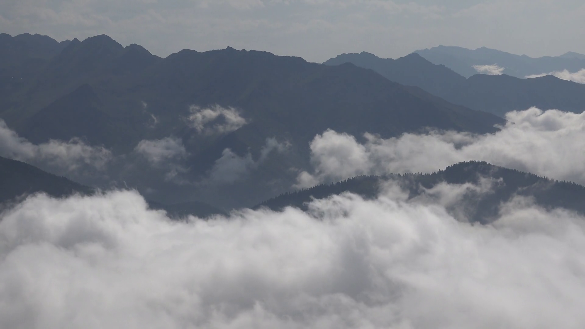 A Sea Of Clouds Above Fogs Cover Valleys In Stock Footage SBV-347302093 ...