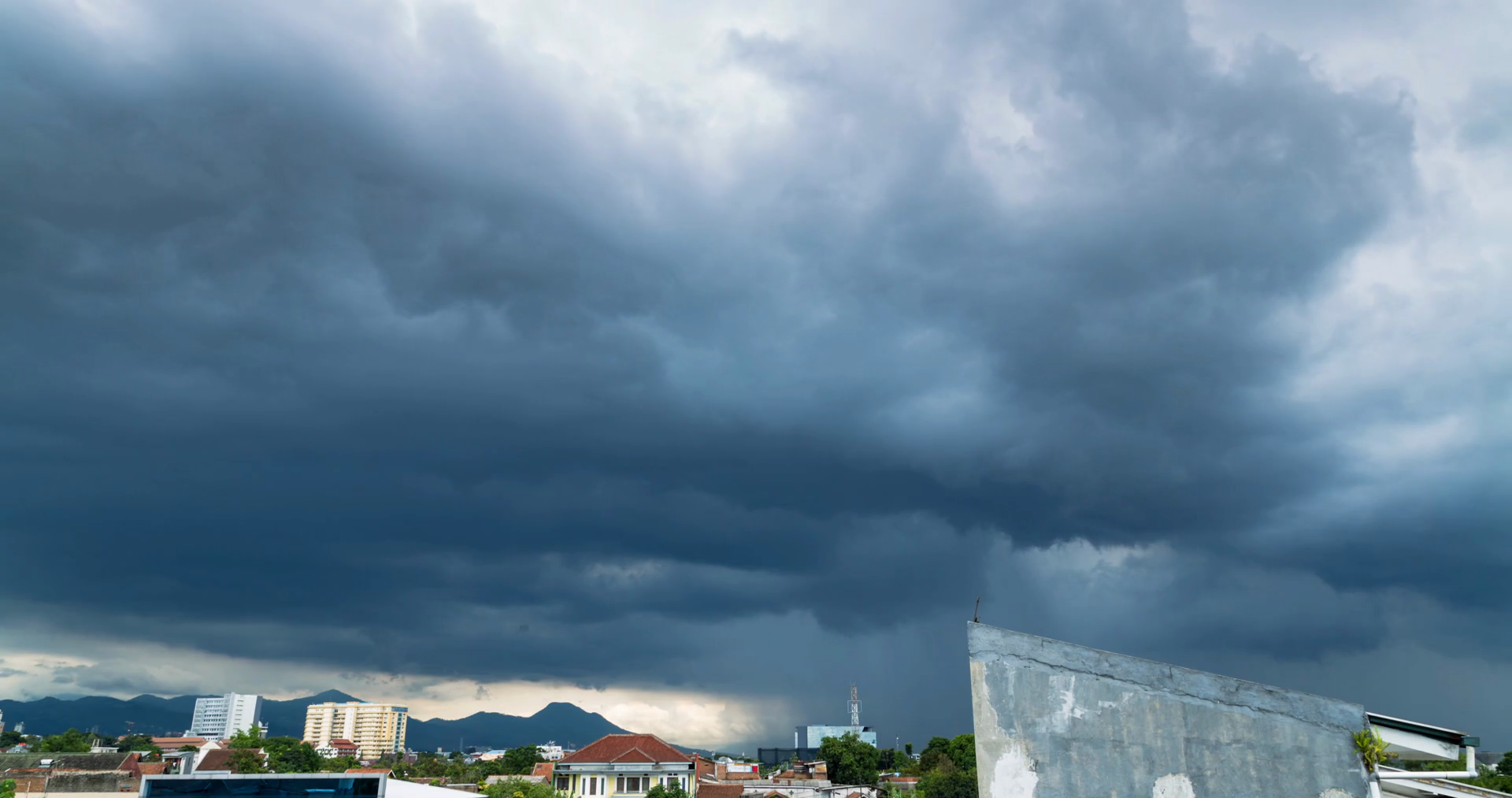 Timelapse Of Storm Clouds Pouring Local Rain Stock Footage SBV ...